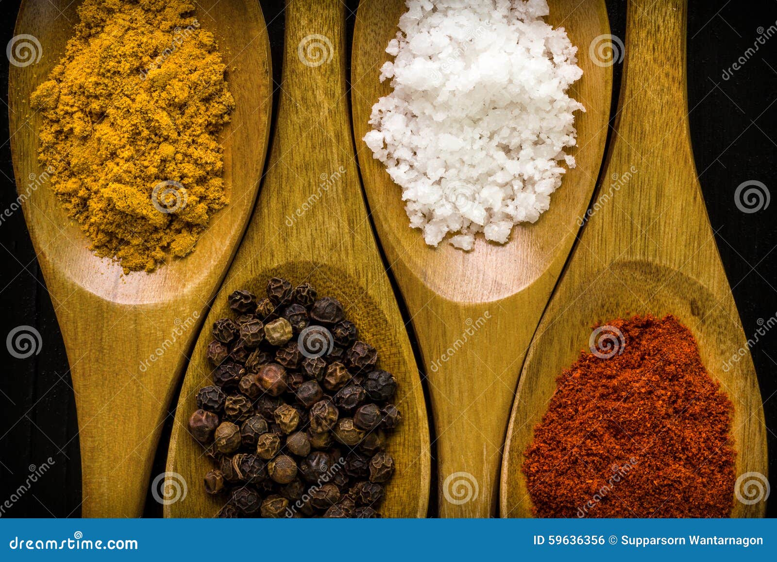 Fundo Do Tempero/tempero/tempero No Fundo Da Colher Foto de Stock ...