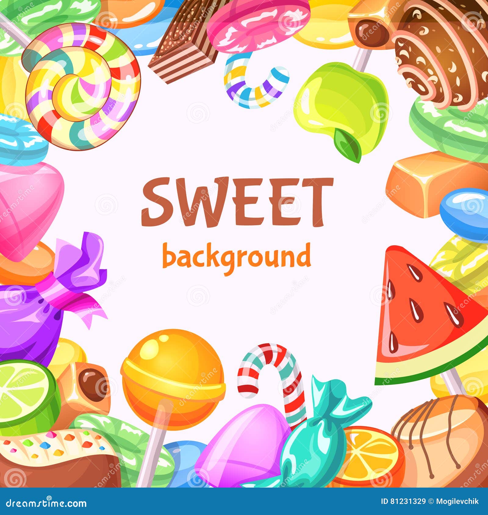 Fundo doce dos doces ilustração do vetor. Ilustração de chocolate ...