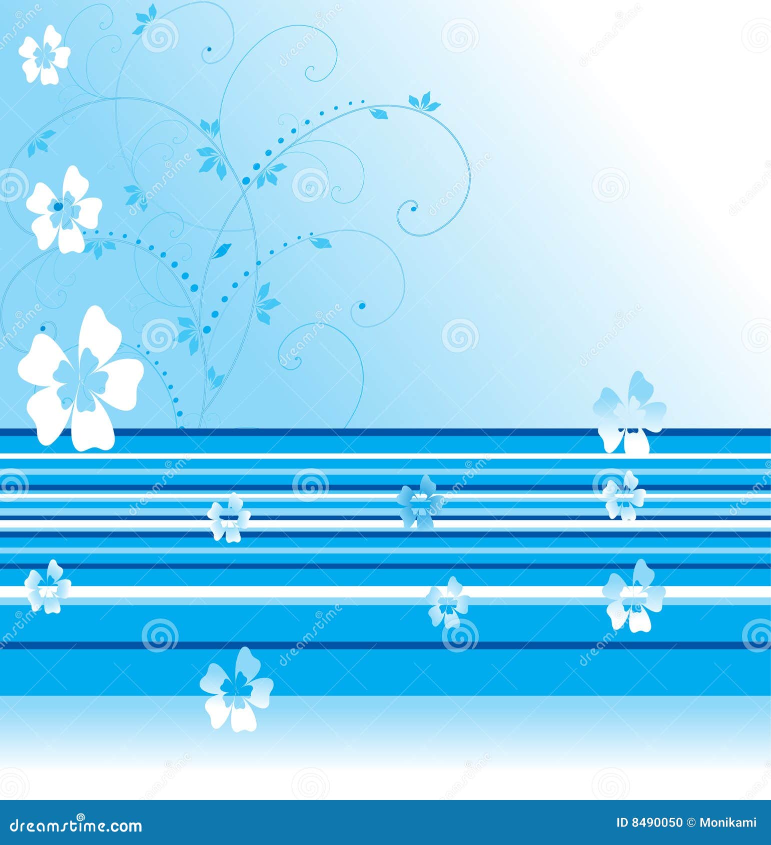 Fundo floral azul ilustração stock. Ilustração de filial - 8490050