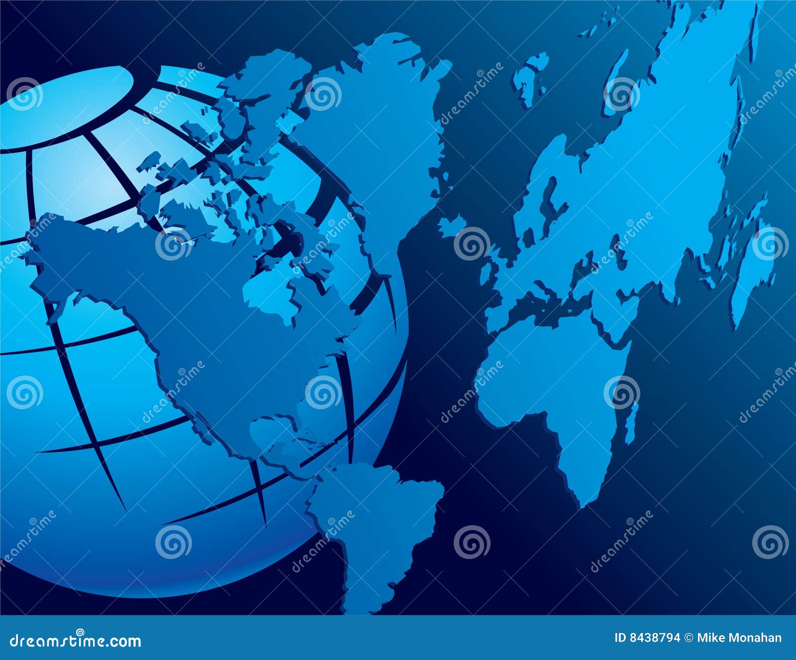 Fundo global azul ilustração do vetor. Ilustração de mundial - 8438794