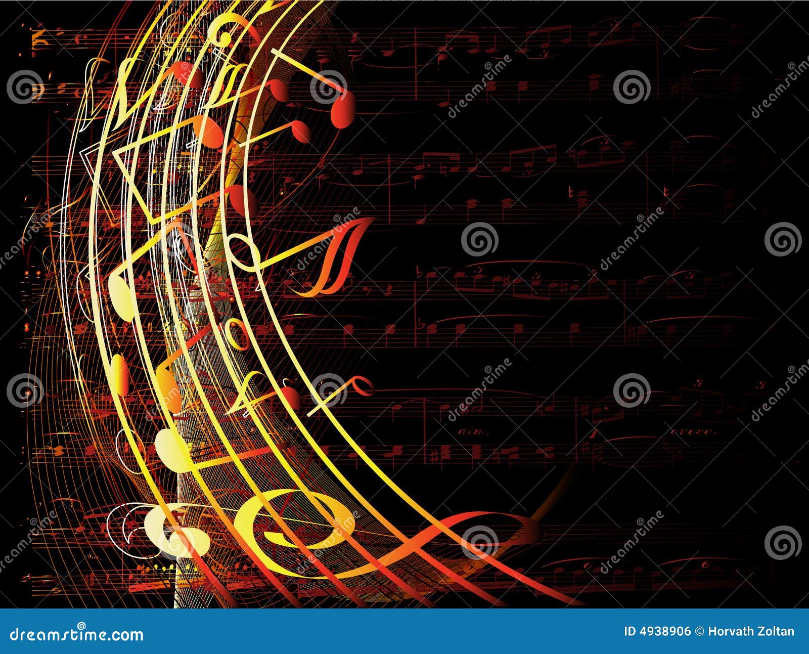 Fundo musical ilustração do vetor. Ilustração de backdrop - 4938906