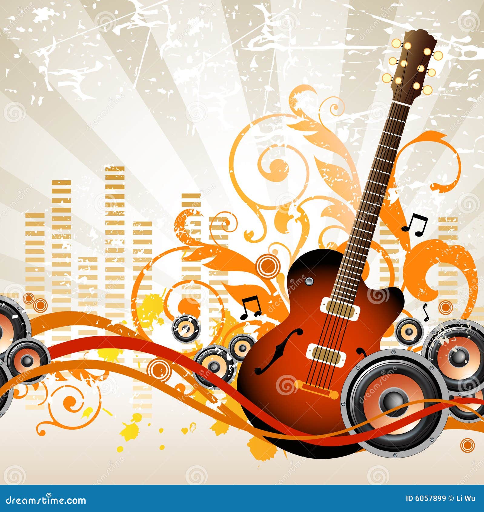 Fundo musical ilustração stock. Ilustração de rolagem - 6057899