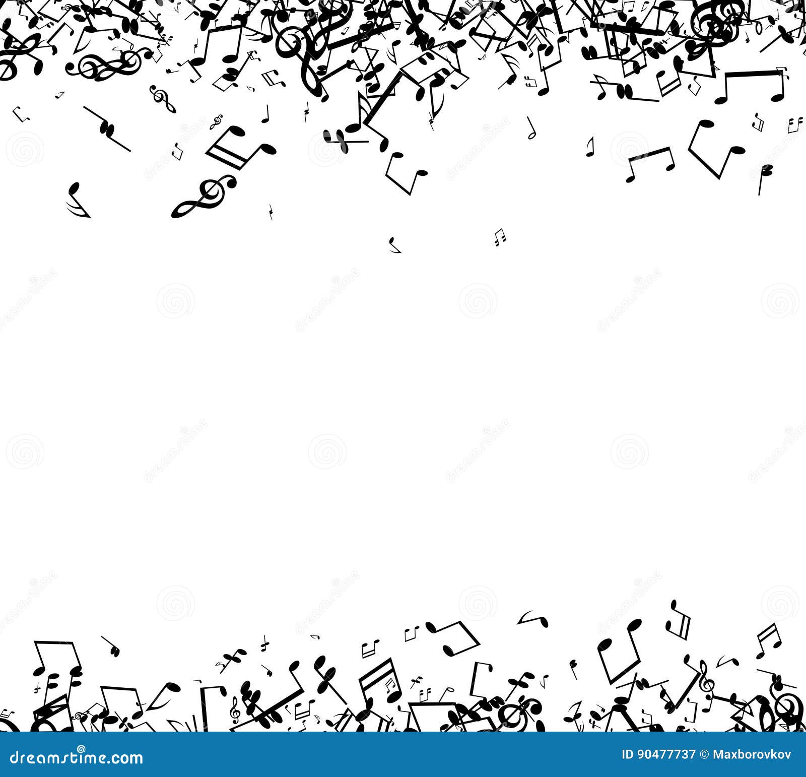 Fundo Musical Branco Com Notas Ilustração do Vetor - Ilustração de ...