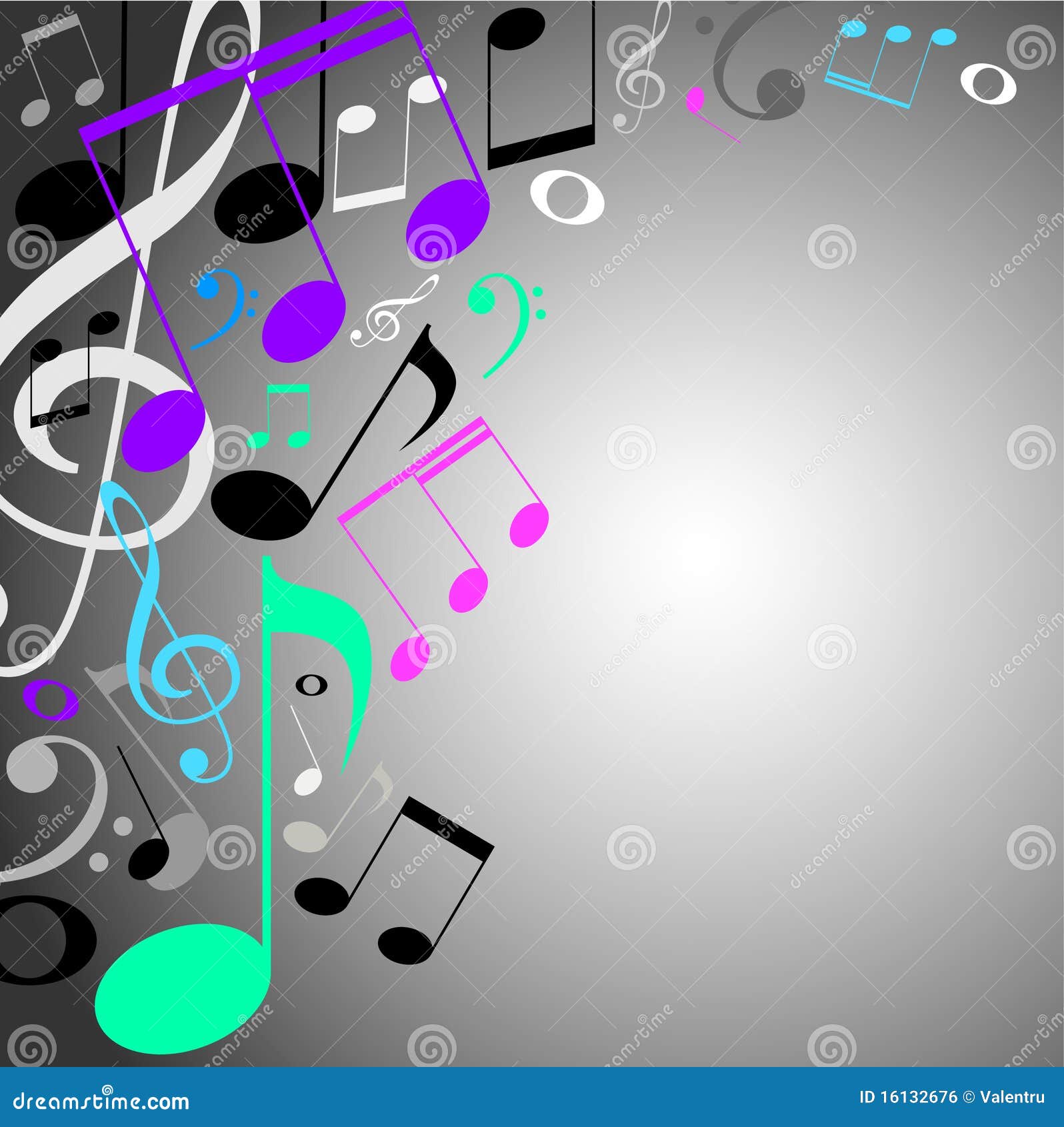 Fundo Musical. Notas Da Cor Ilustração do Vetor - Ilustração de fundo ...