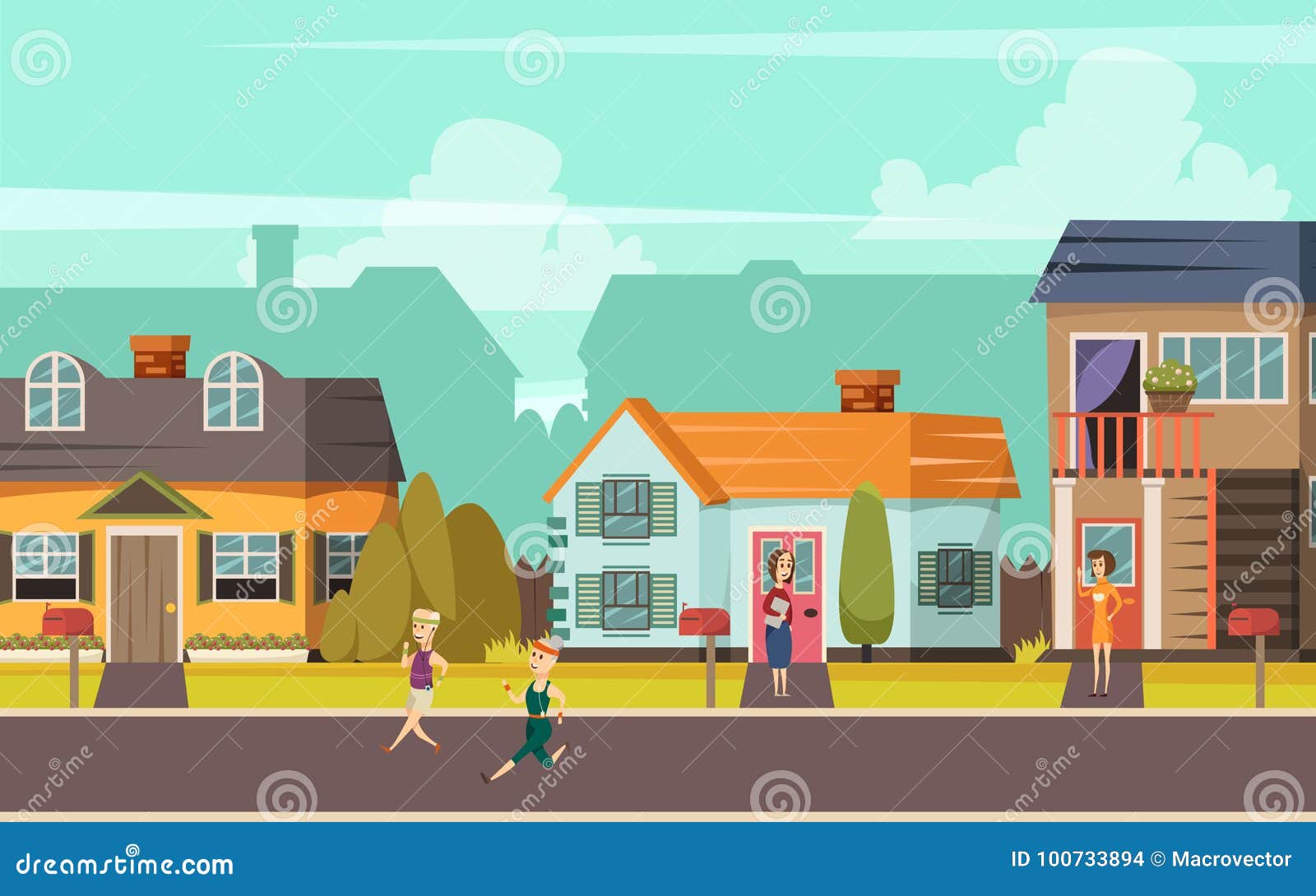 Fundo Ortogonal Da Rua Rural Ilustração do Vetor - Ilustração de arte ...