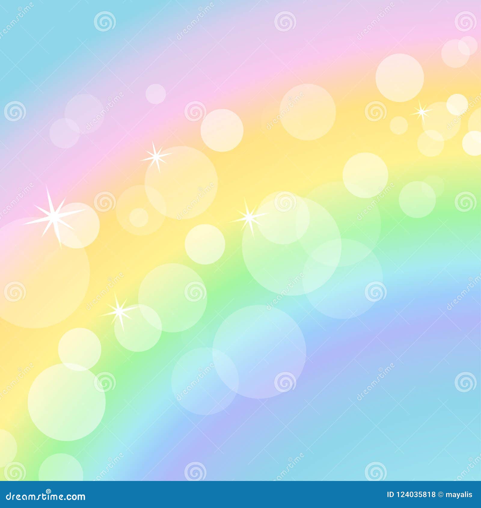 Fundo Pastel Colorido Com Arco-íris E Bokeh Ilustração Stock ...