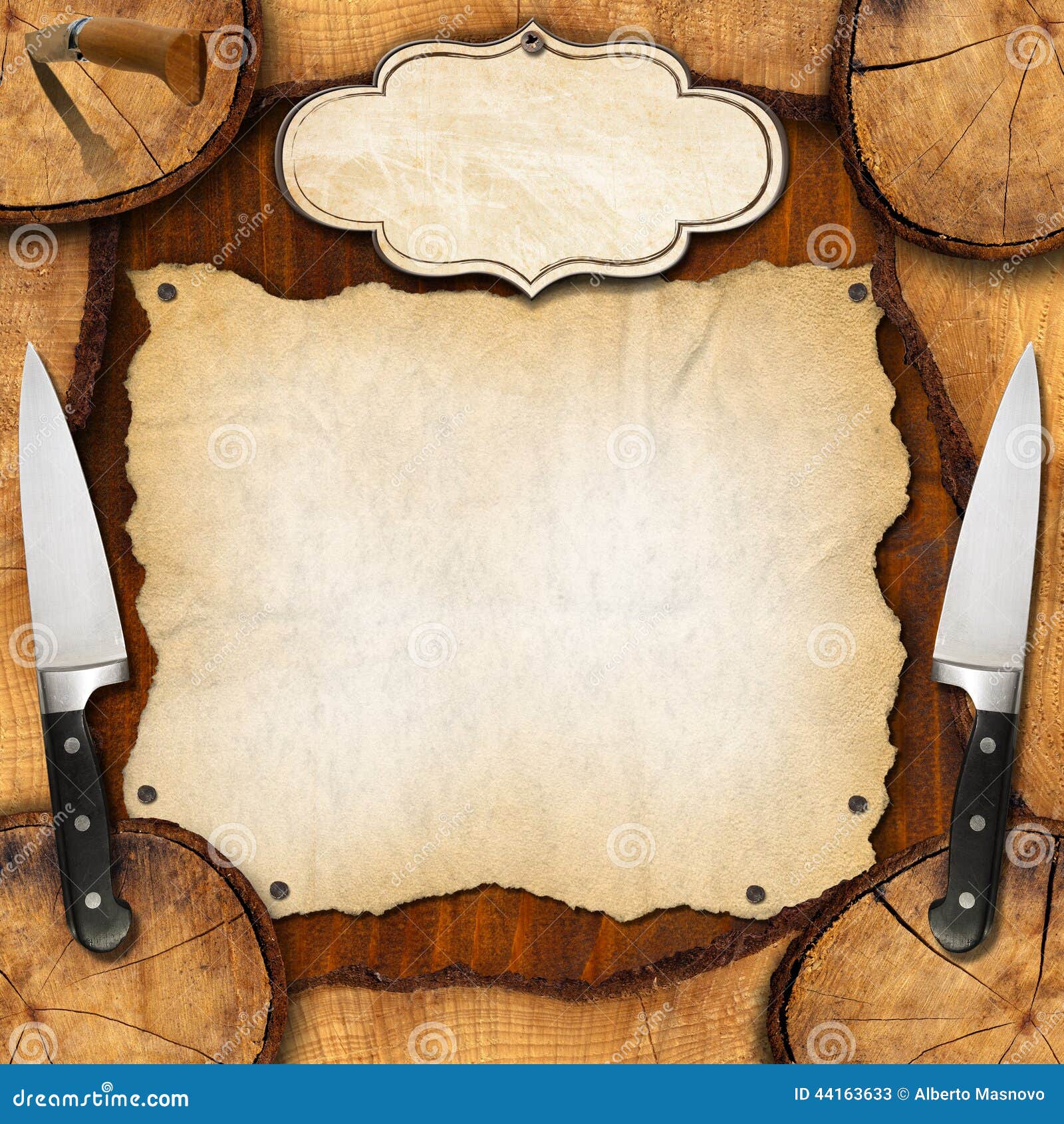 Fundo rústico do menu ilustração stock. Ilustração de objetos - 44163633