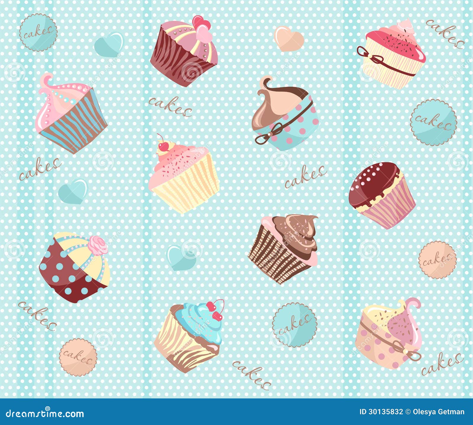 Fundo doce com bolos ilustração do vetor. Ilustração de sucata - 30135832