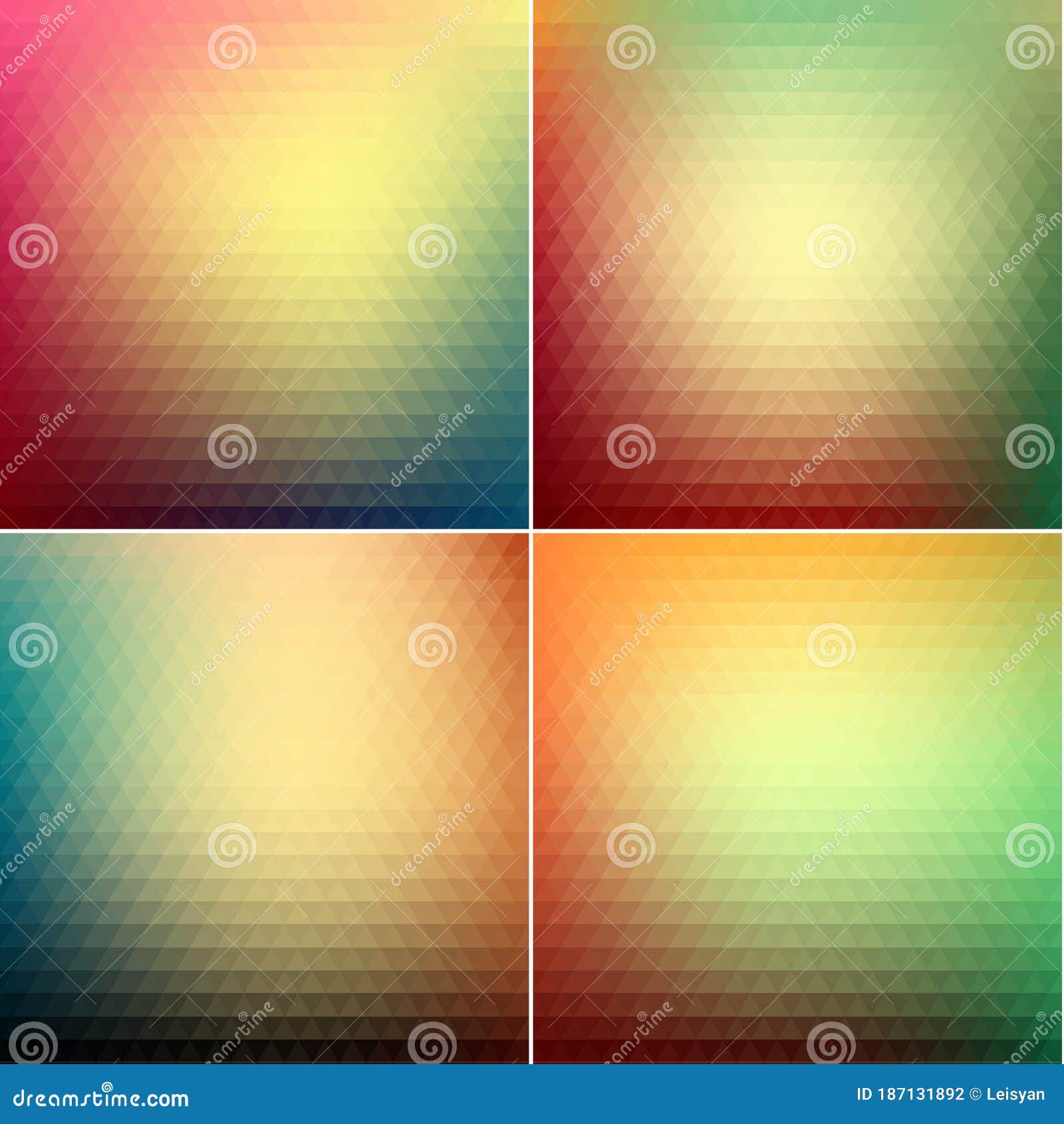 Fundo Triangular Colorido Liso Definido Ilustração do Vetor ...