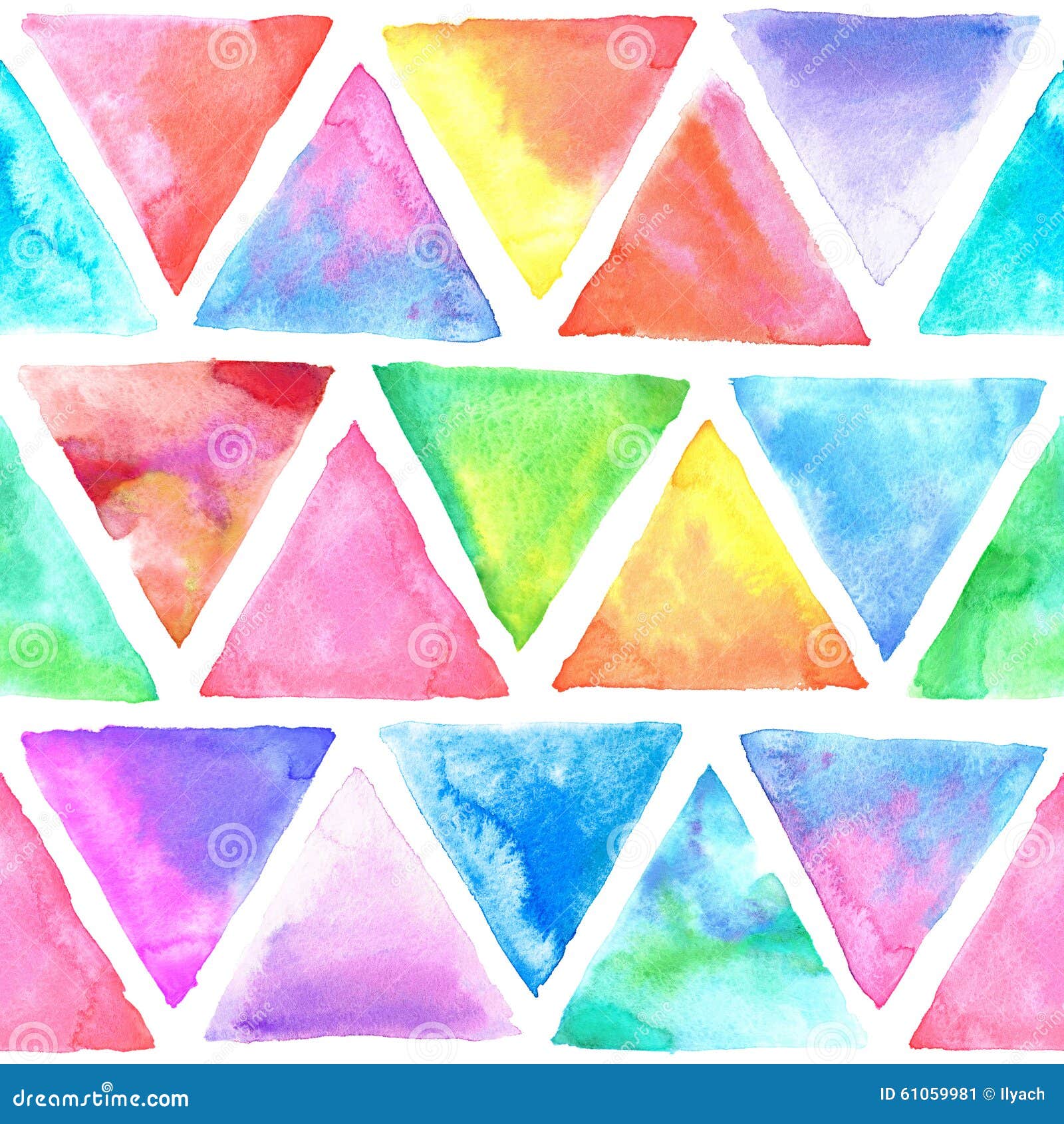 Fundo Triangular Retro Da Aquarela Abstrata Sem Emenda Ilustração Stock ...