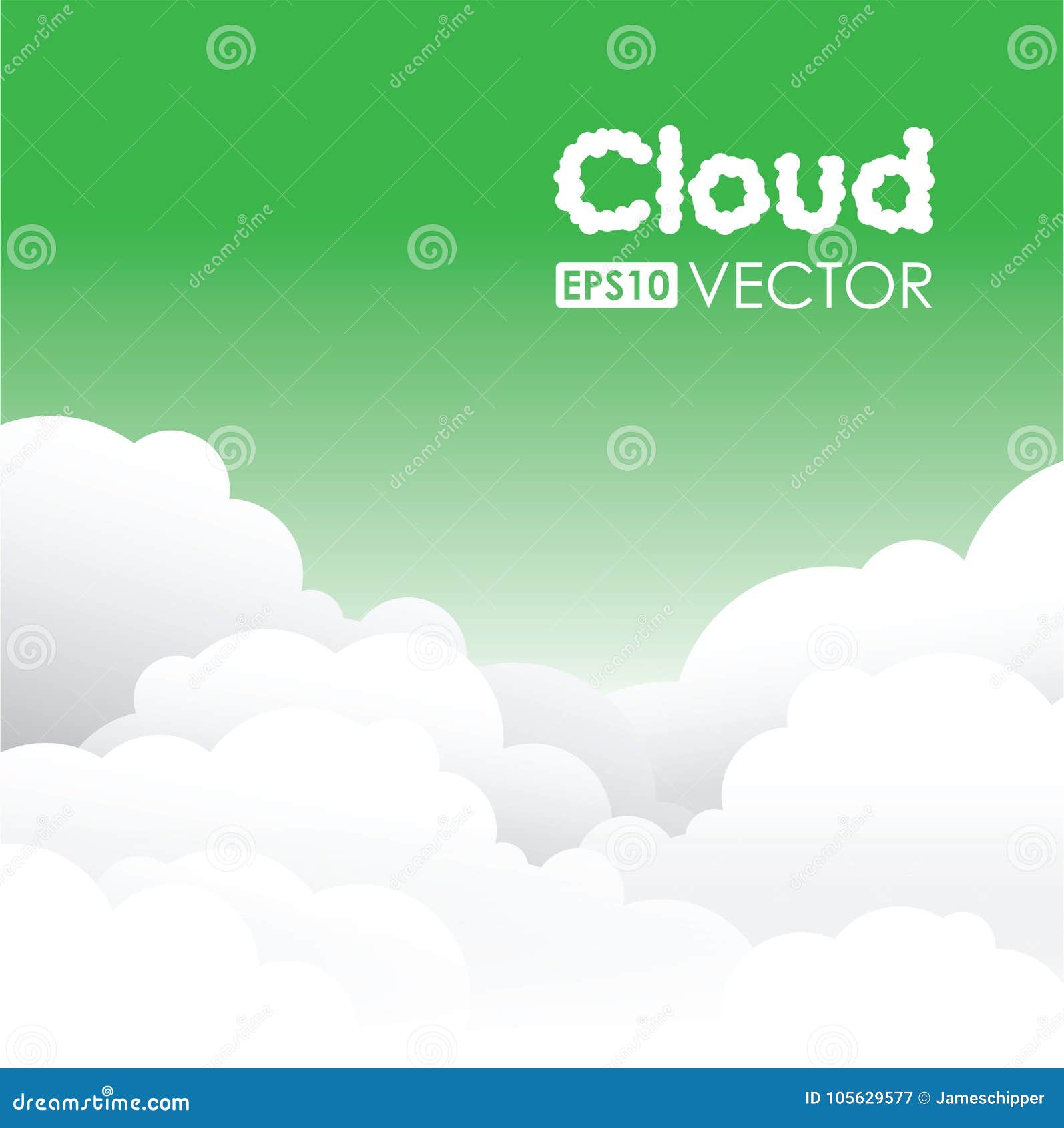 Fundo verde da nuvem ilustração do vetor. Ilustração de verde - 105629577