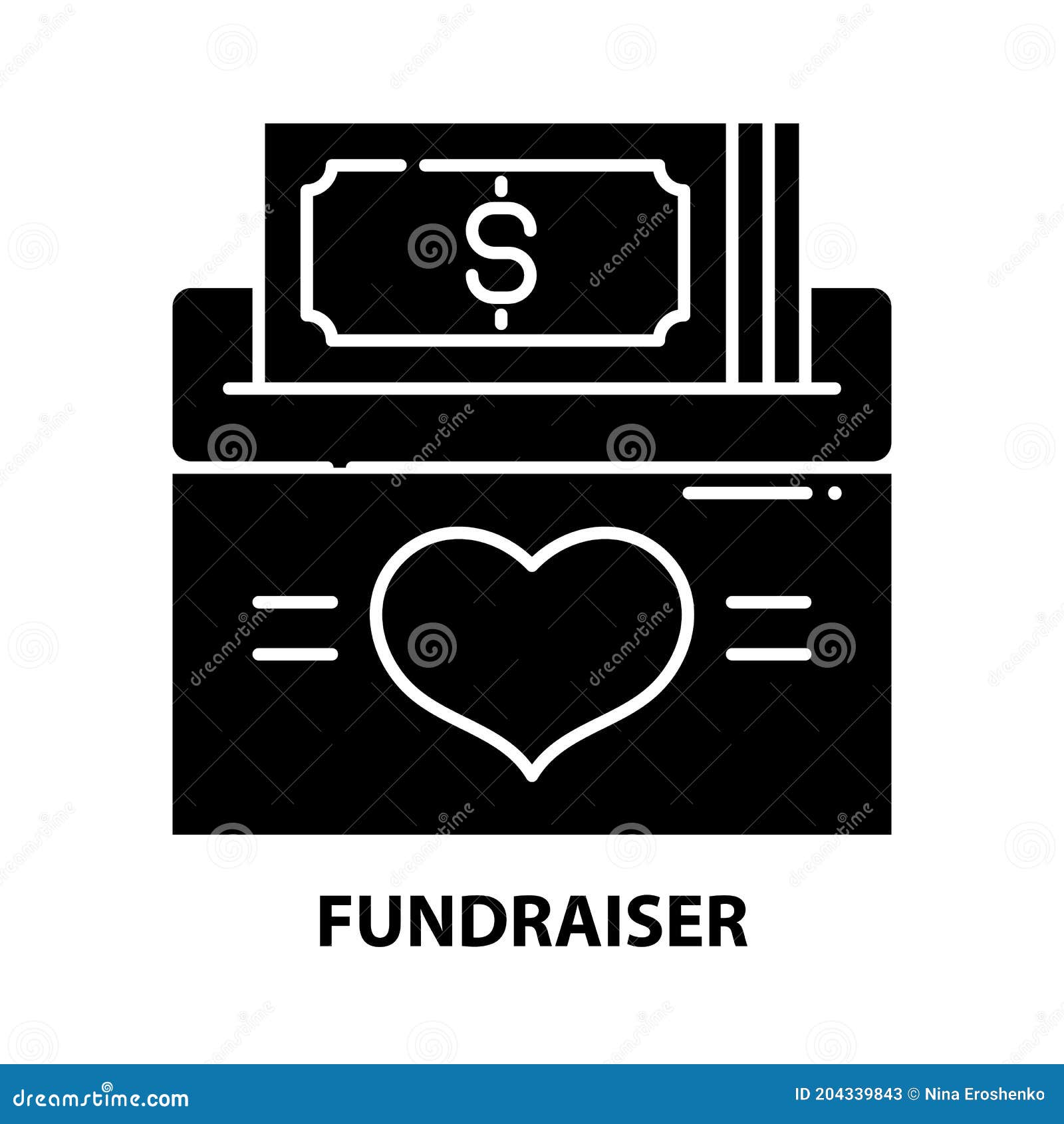 Fundraiser Icon, Black Vector Sign with Editable Strokes, Concept ...