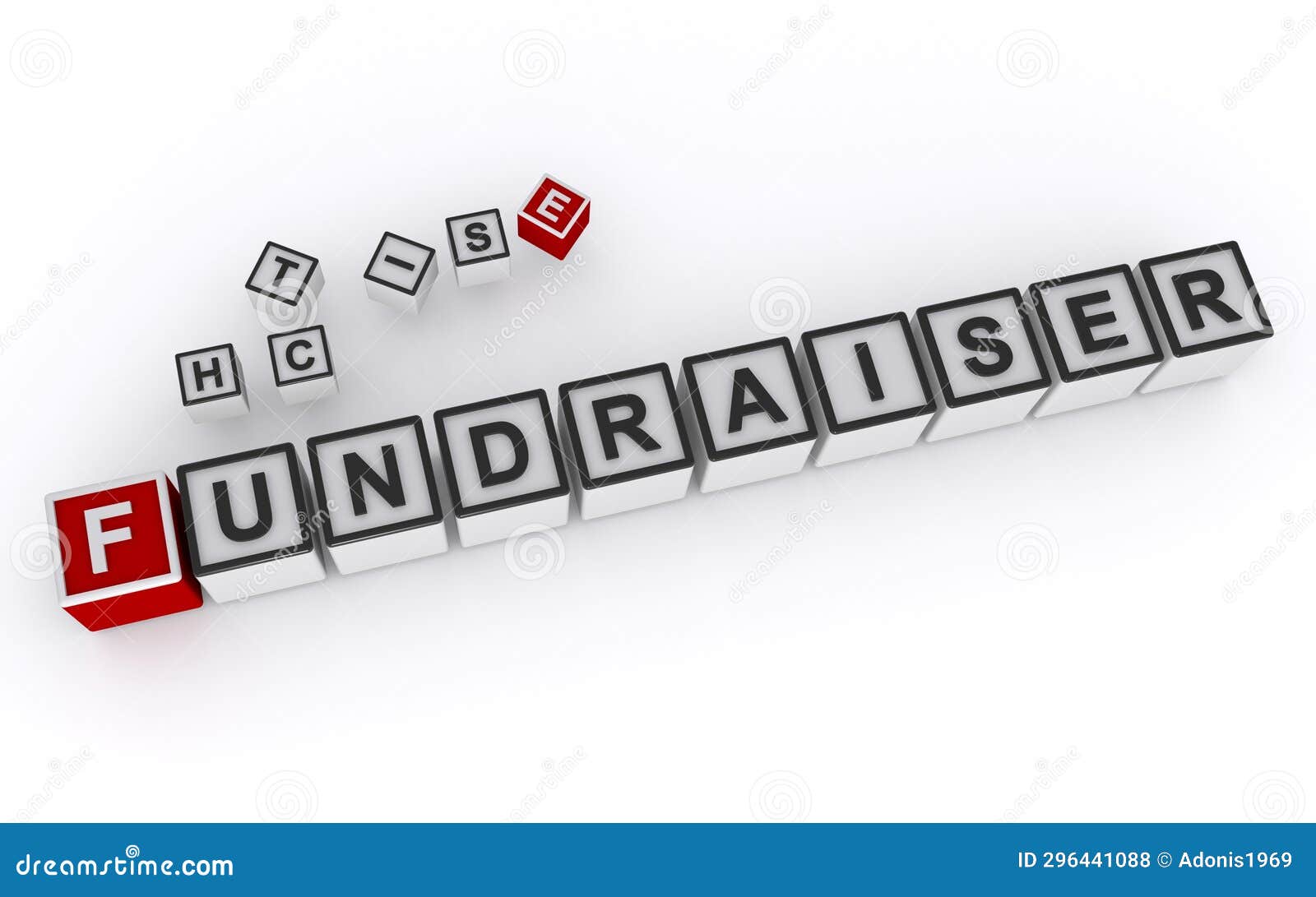 Fundraiser Word Block on White Stock Illustration - Illustration of ...