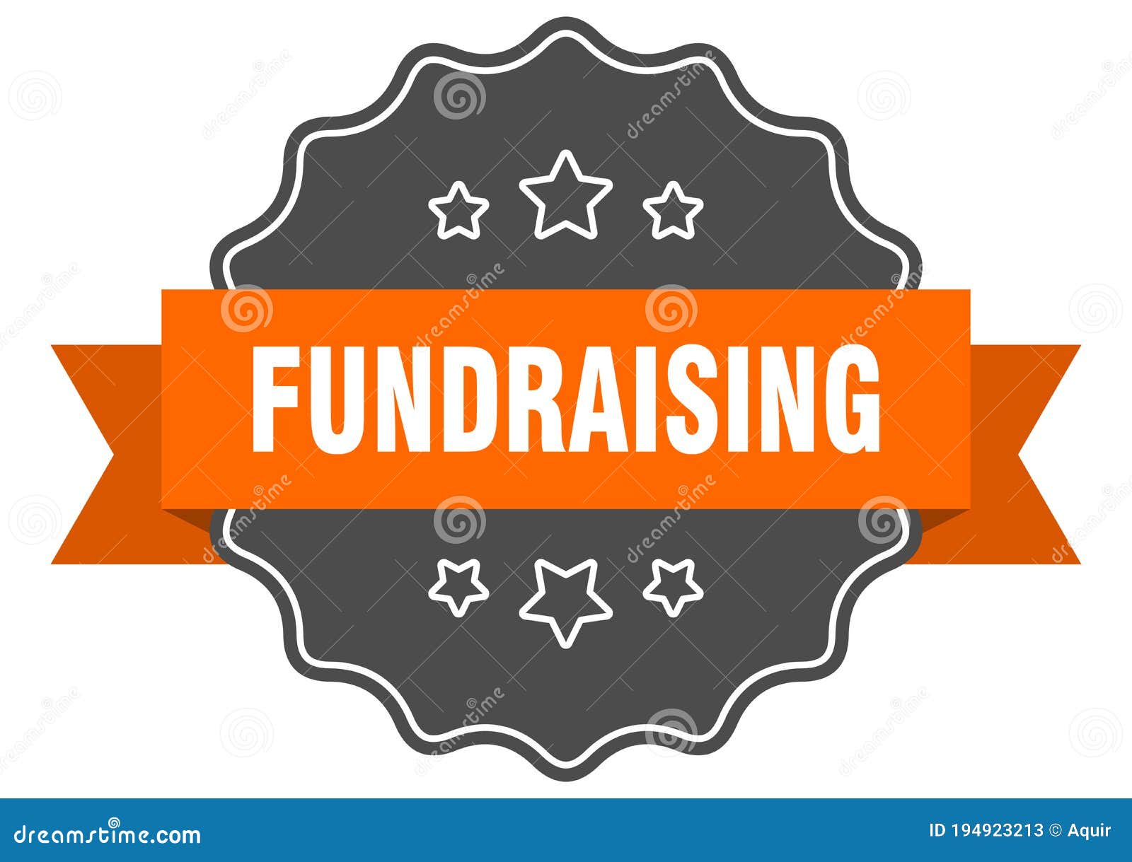 Fundraising label stock vector. Illustration of orange - 194923213