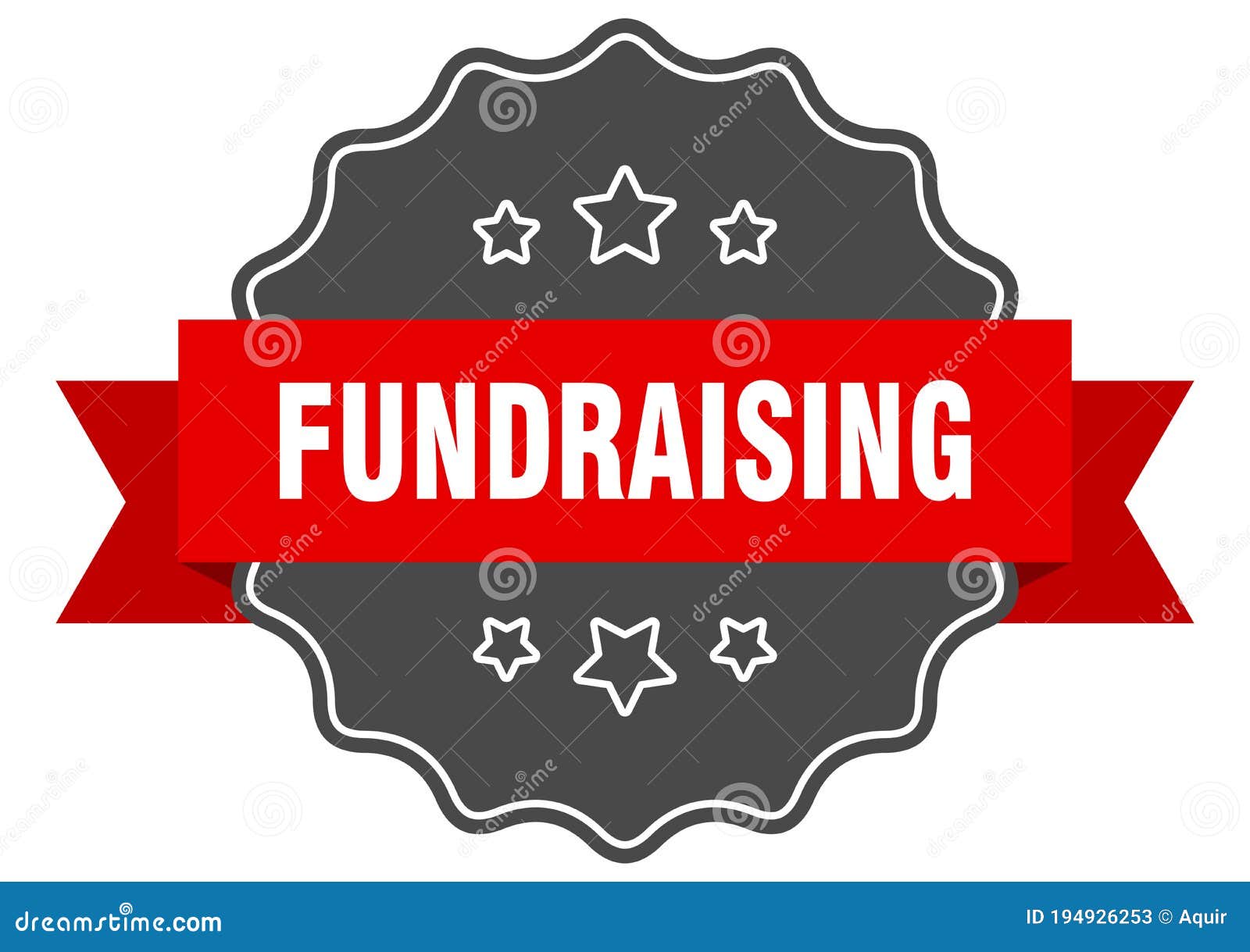 Fundraising label stock vector. Illustration of template - 194926253