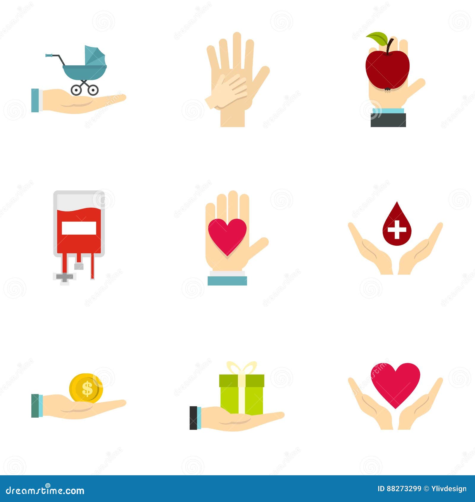 Fundraising Organizations Symbol Icons Set Stock Vector - Illustration ...