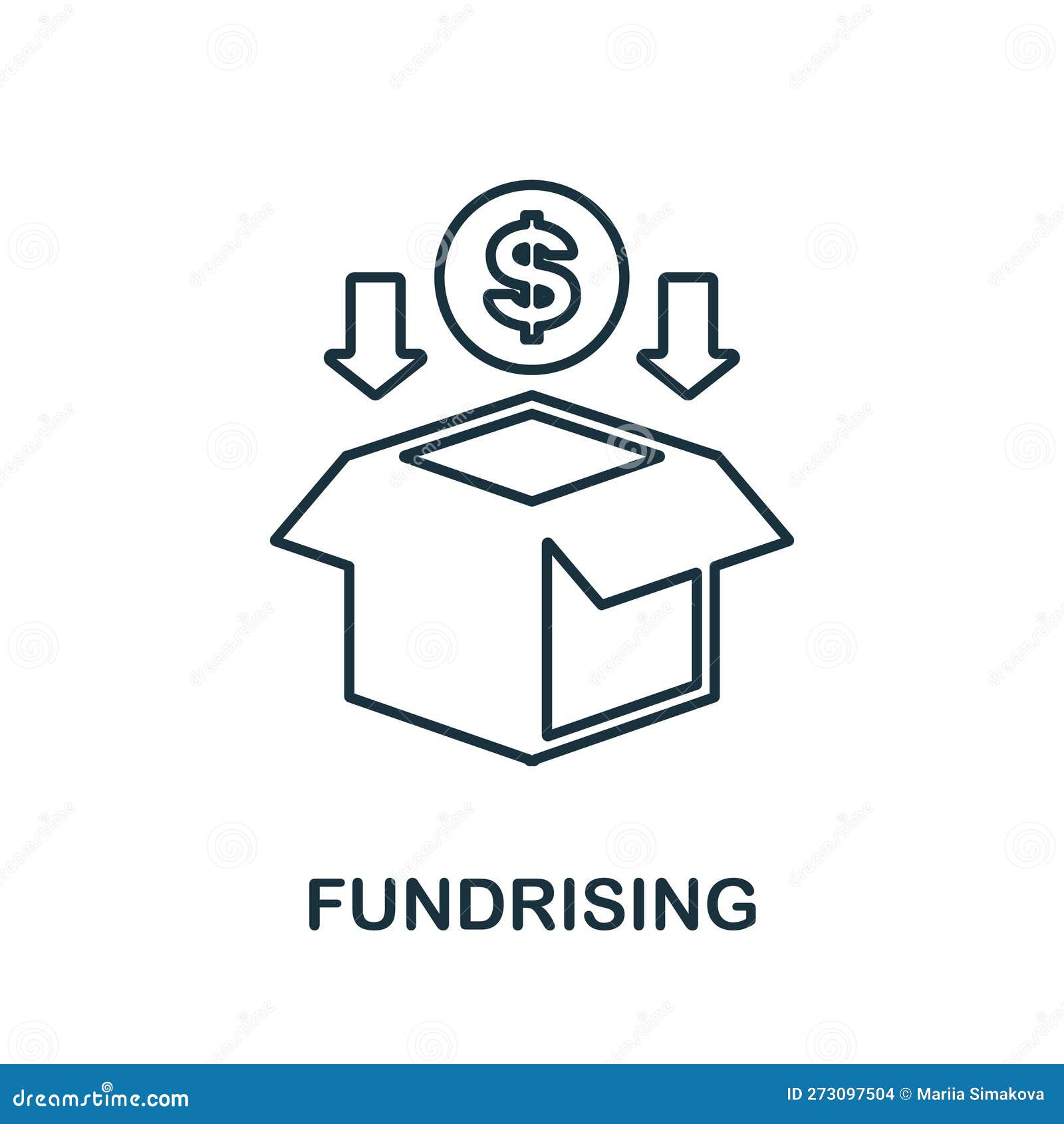 Fundrising Line Icon. Simple Element from Social Activity Collection ...