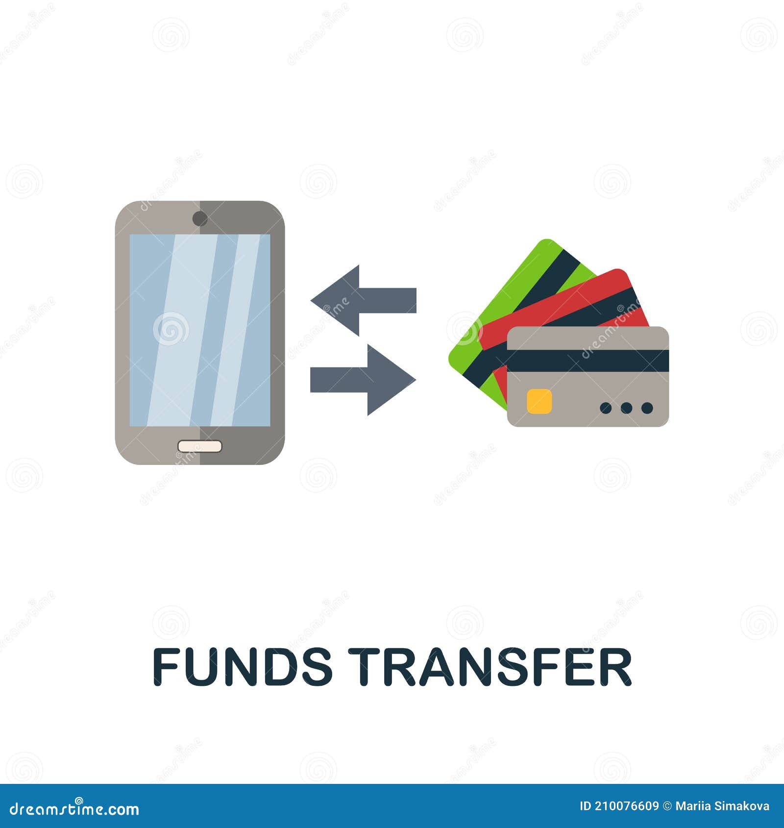 Funds Transfer Flat Icon. Color Simple Element from Fintech Collection ...