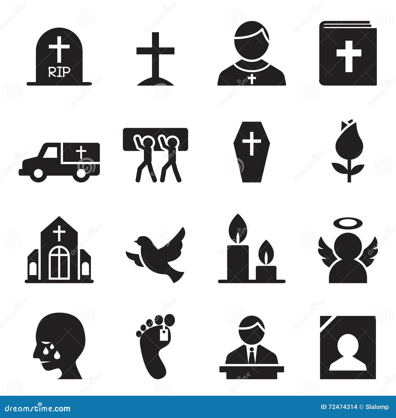 Funeral, Burial icon stock illustration. Illustration of coffin - 72474314