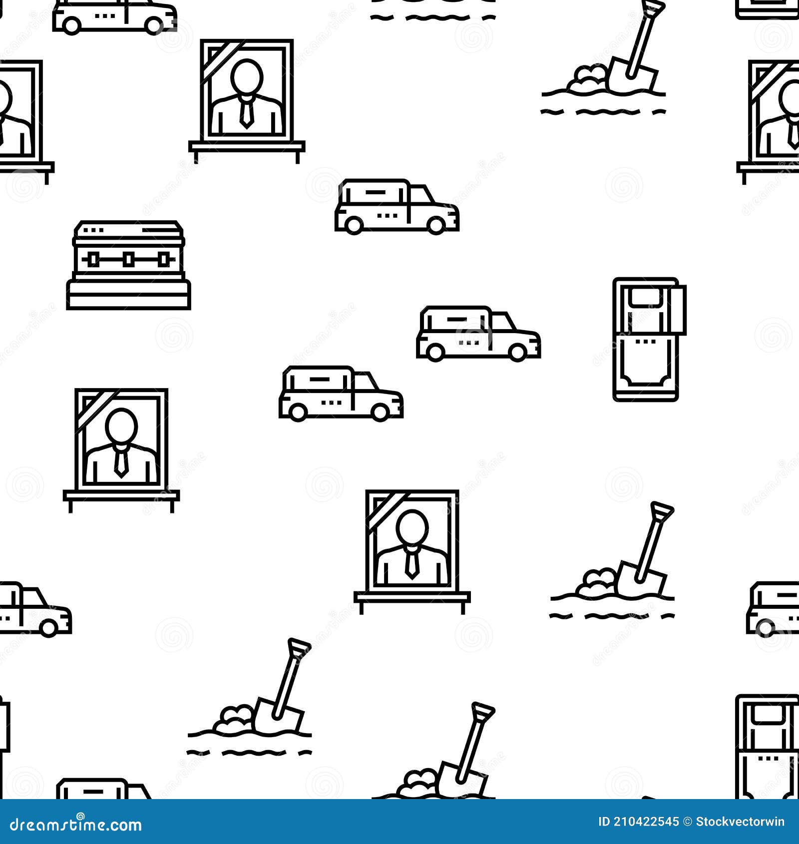 Funeral Burial Service Vector Seamless Pattern Stock Vector ...