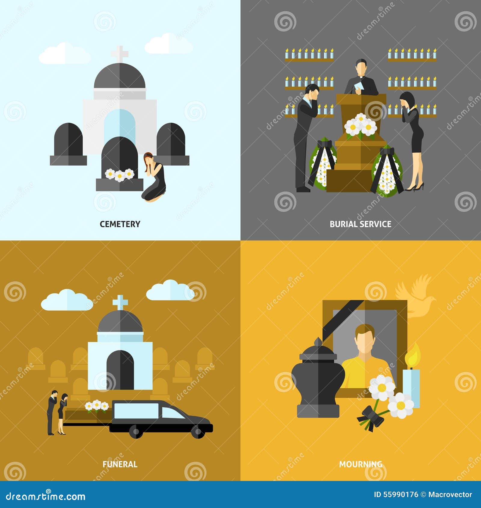 Funeral Infographics Vector Illustration | CartoonDealer.com #43808712