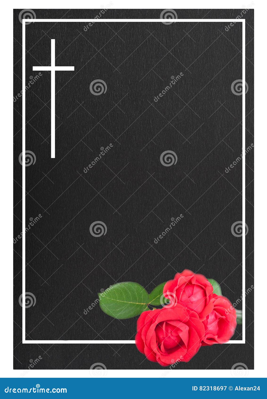 Funeral Frame with Red Roses Stock Image - Image of satin, blank: 82318697