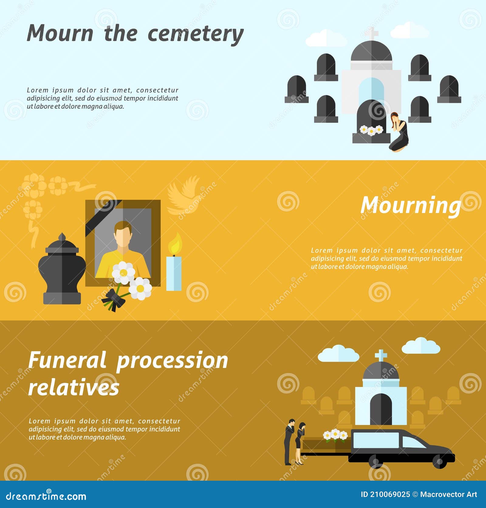 Funeral Banner Set stock vector. Illustration of banner - 210069025