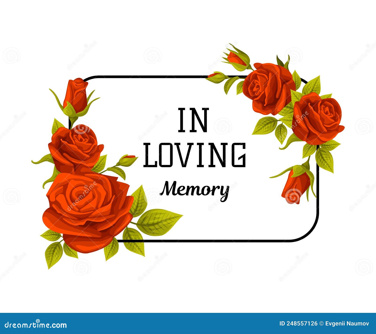 Funeral Red Rose Rectangular Frame with in Loving Memory Quote and ...
