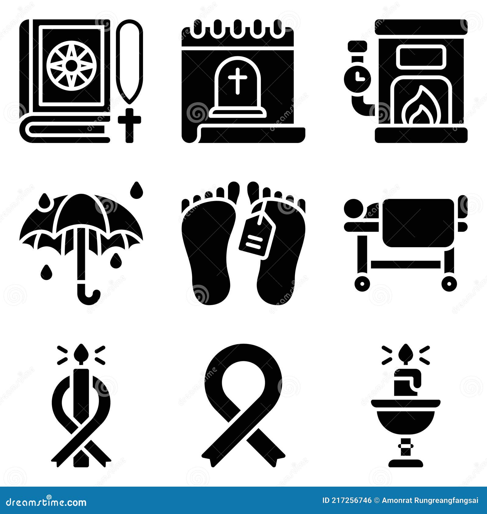 Funeral Related Vector Icon Set 7, Solid Style Stock Vector ...