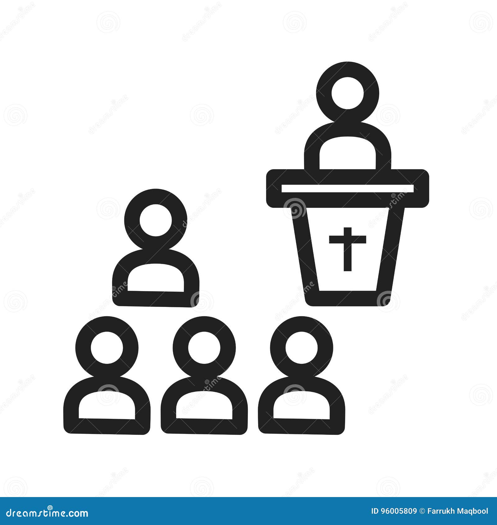 Sermon Icon Vector From Funeral Collection. Thin Line Sermon Outline ...