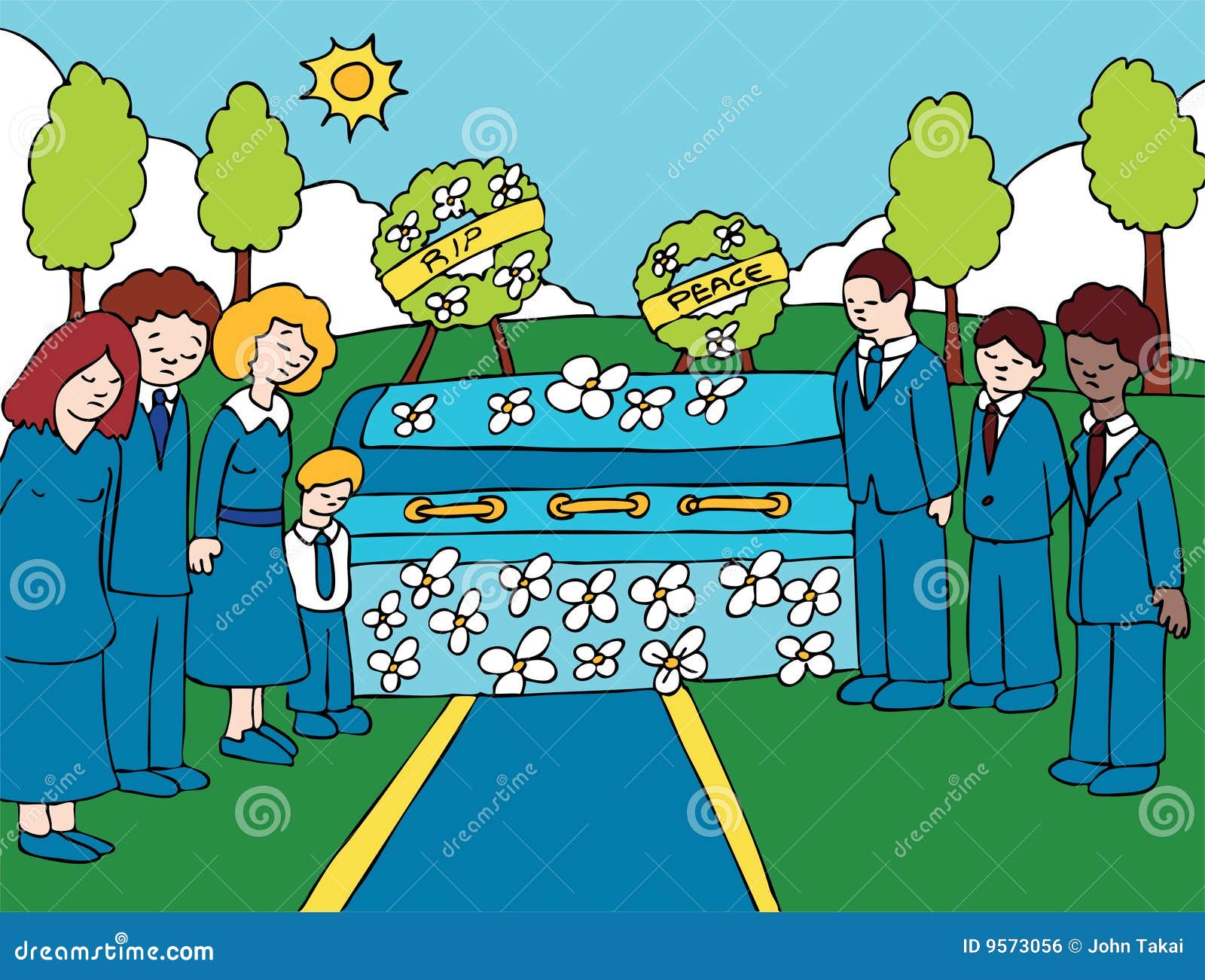 Funeral Service Event stock vector. Illustration of flowers - 9573056