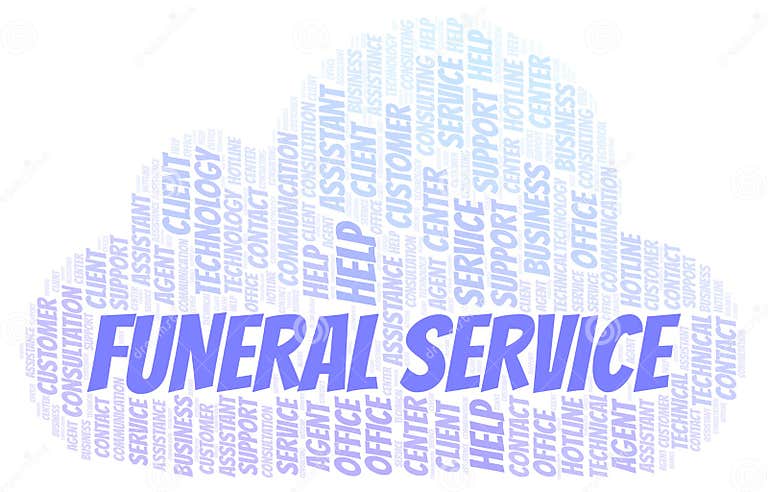 Funeral Service word cloud stock illustration. Illustration of center ...