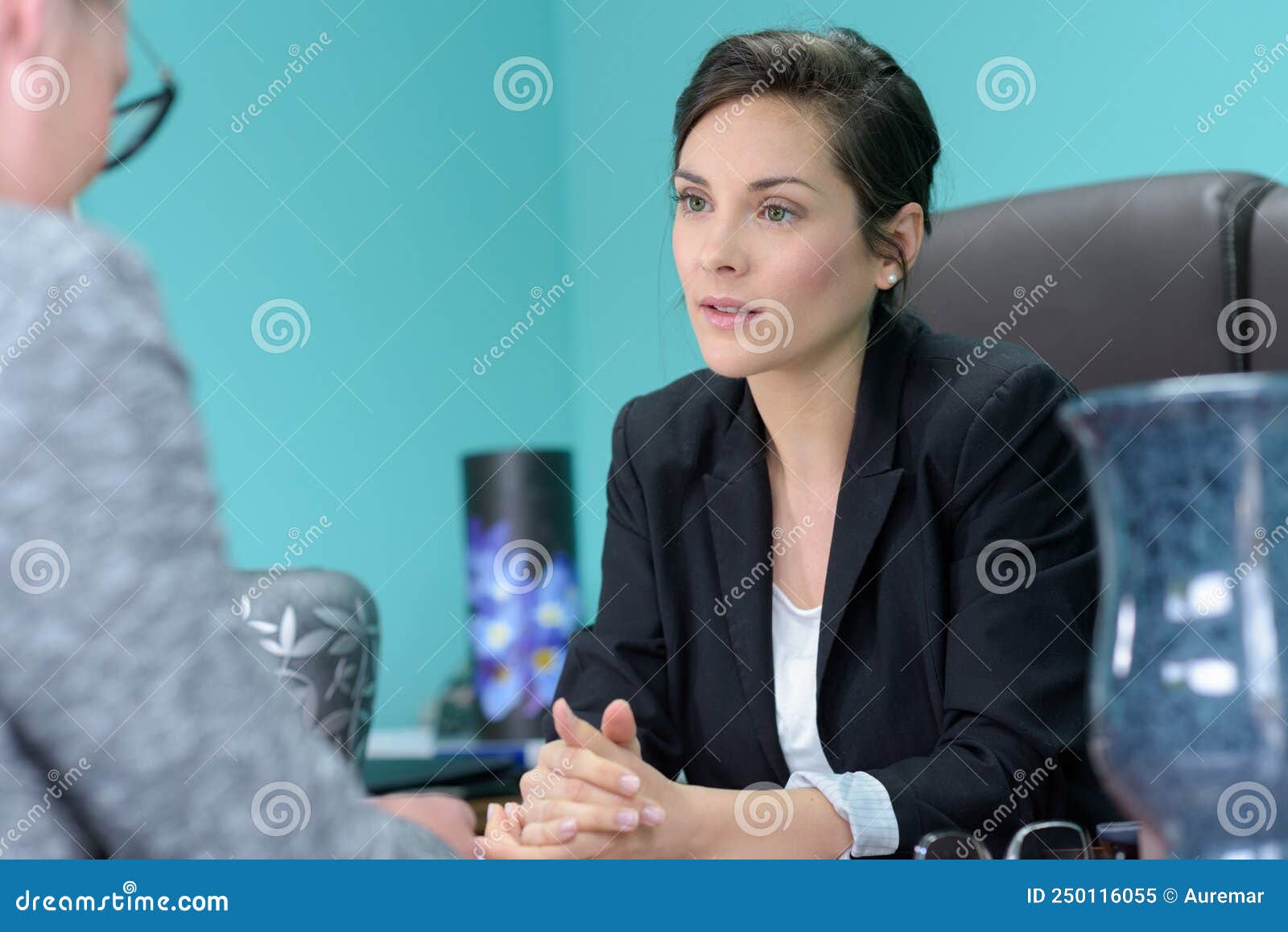 Funeral Services Professional Talking with Client Stock Image - Image ...