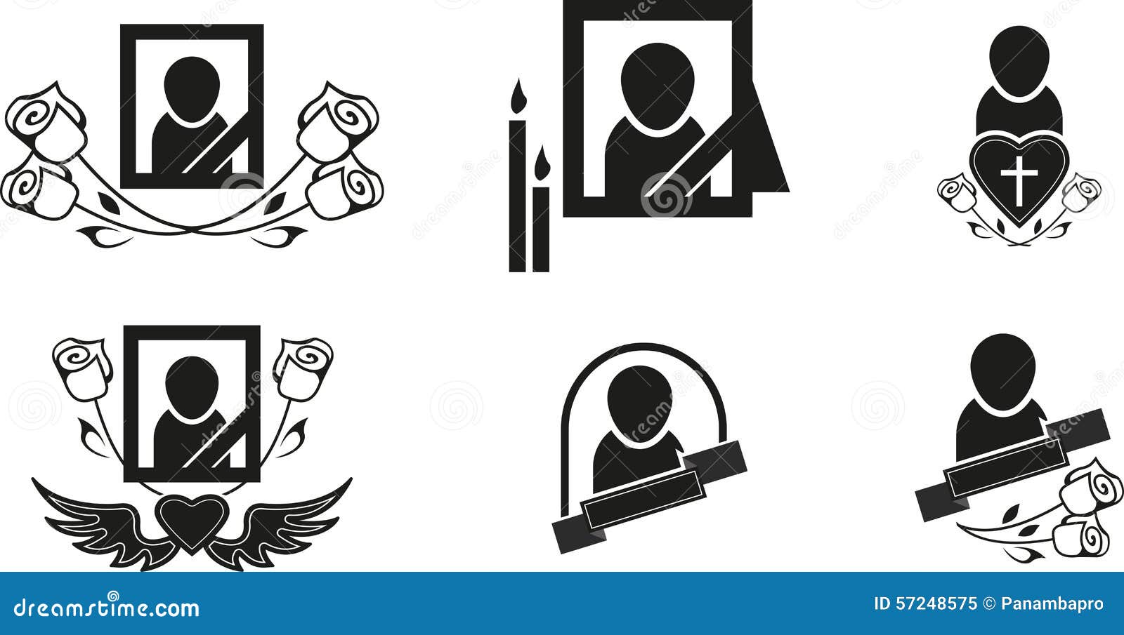 Funeral Symbols Cartoon Vector | CartoonDealer.com #57248575