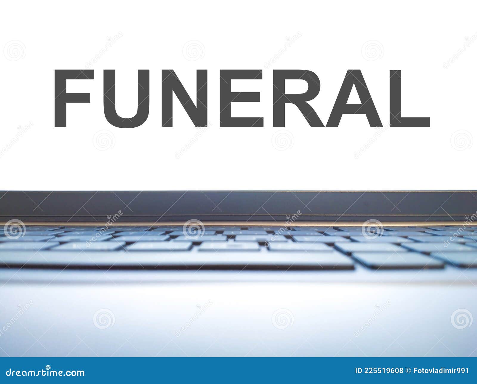 FUNERAL - a Theme on the Monitor Screen on a Laptop Stock Photo - Image ...
