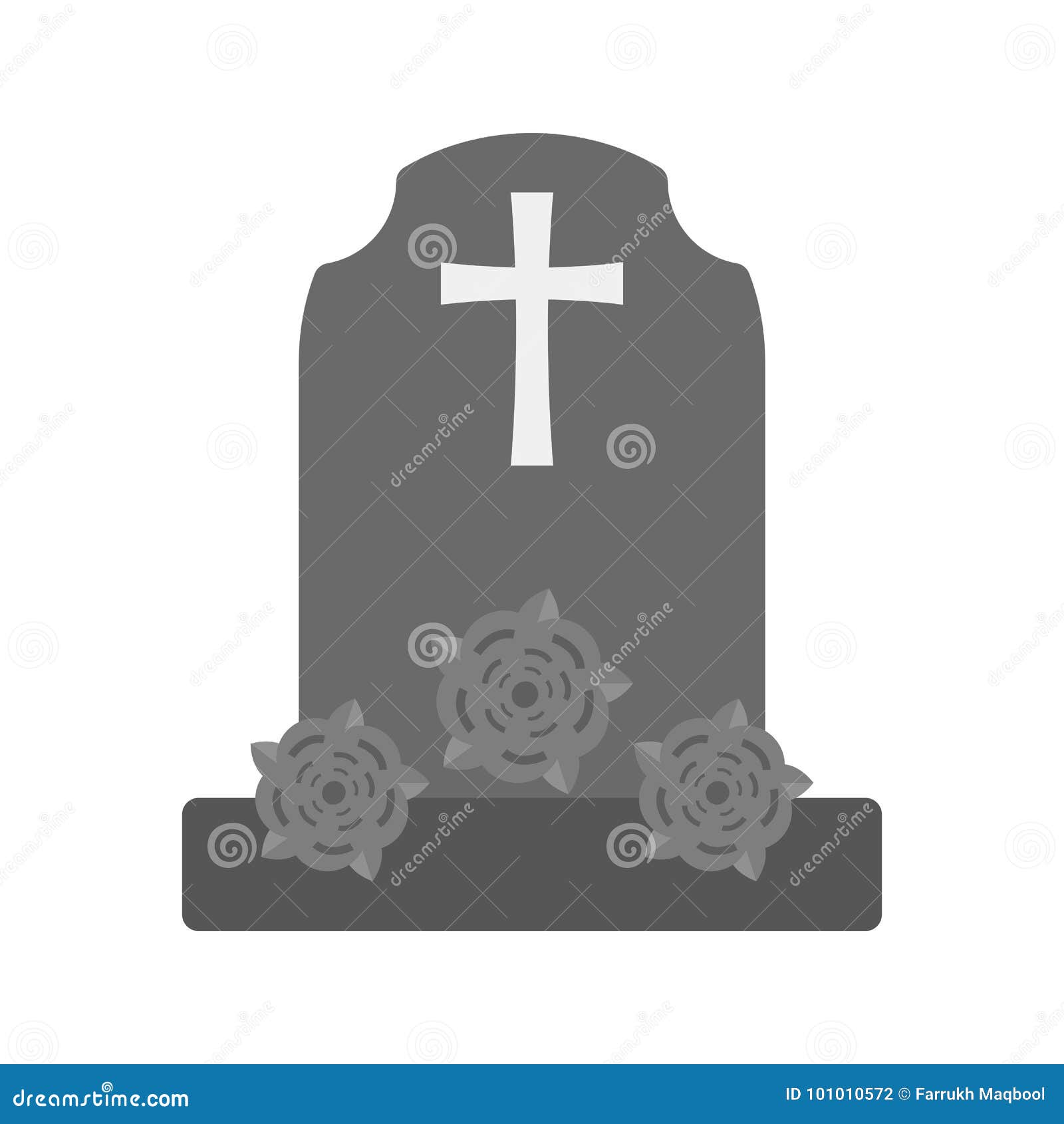 Grave with Flowers stock vector. Illustration of flowers - 101010572