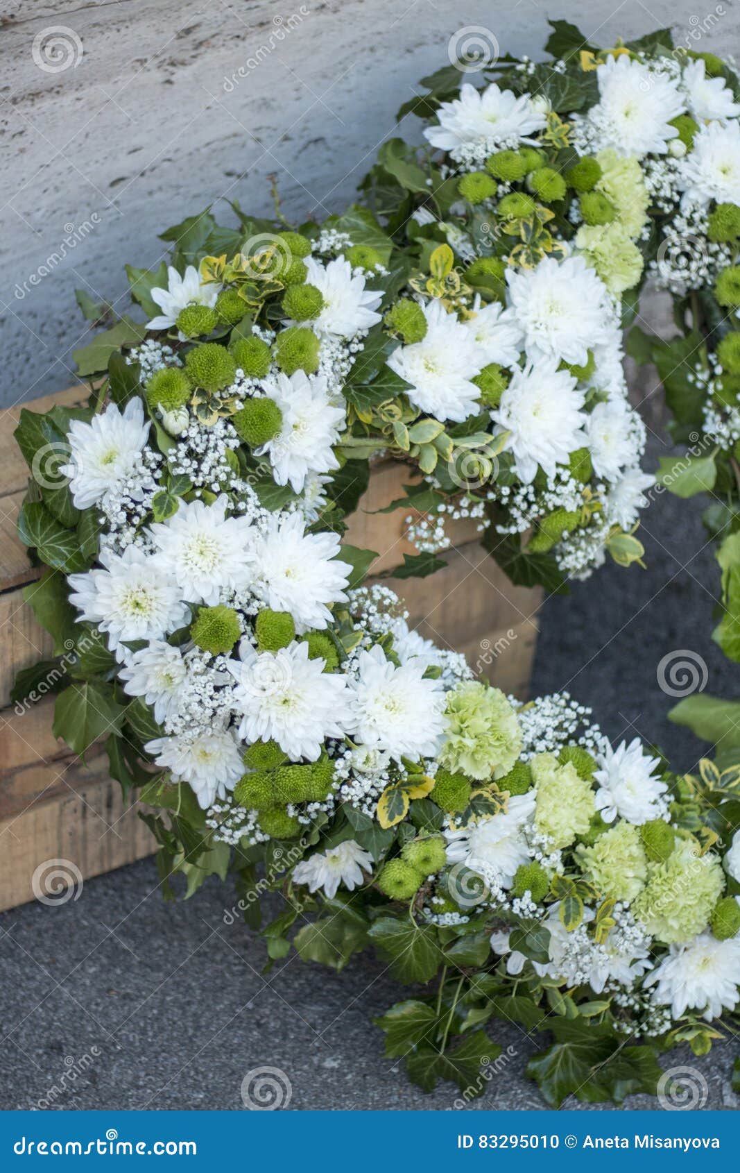 Funeral Wreath in Heart Shape Stock Photo - Image of bunch, celebration ...