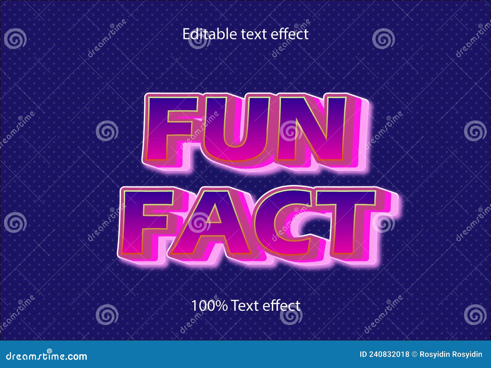 Fun Fact Blue Background Text Effect Stock Vector - Illustration of ...