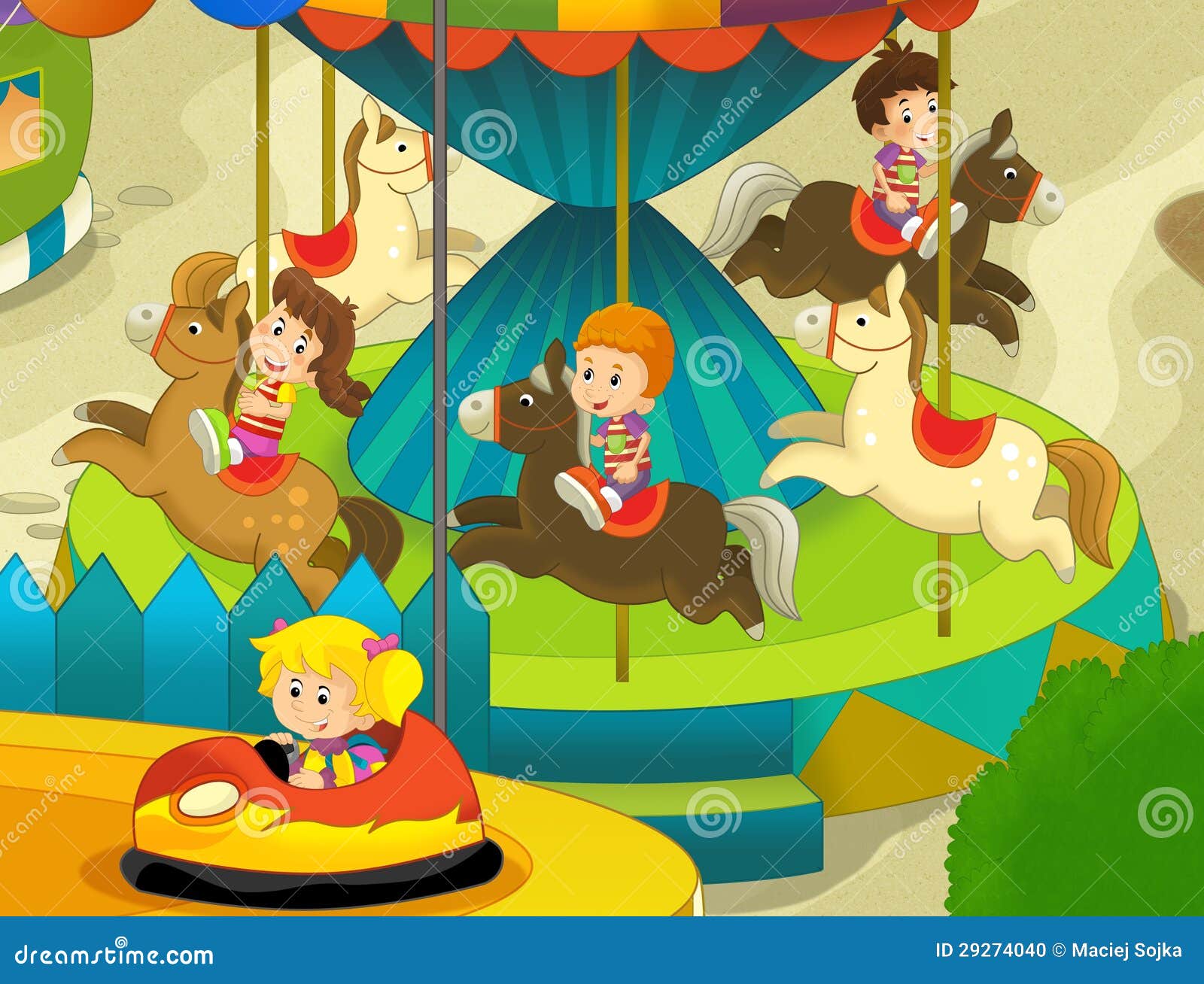 The funfair stock illustration. Illustration of ferris - 29274040