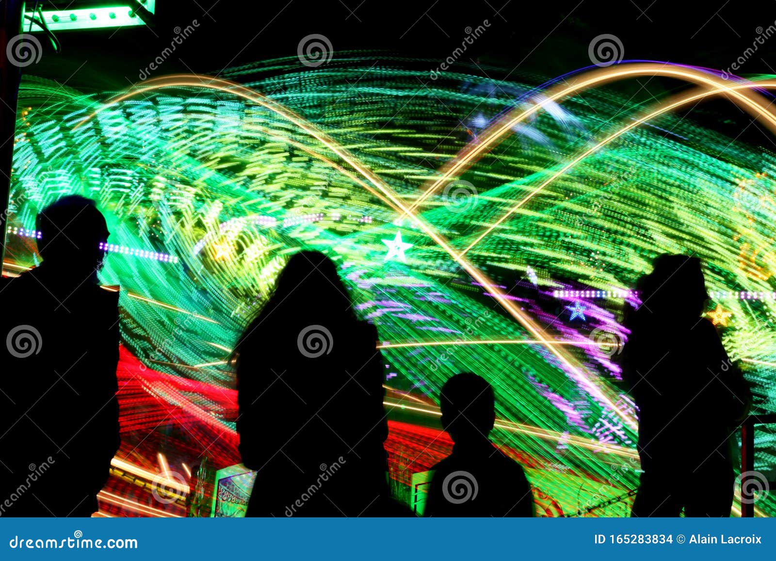 Funfair light streaks stock photo. Image of lights, recreation - 165283834