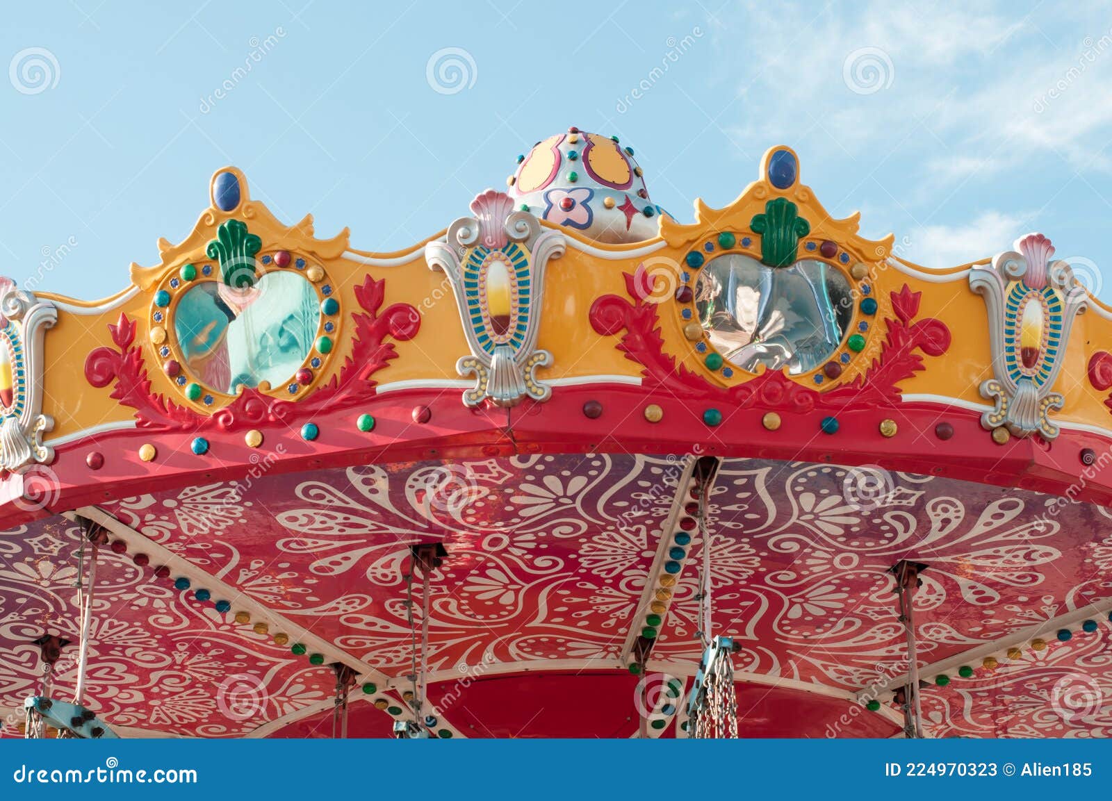 Funfair. Carousel. Amusement Park Stock Image - Image of chain ...