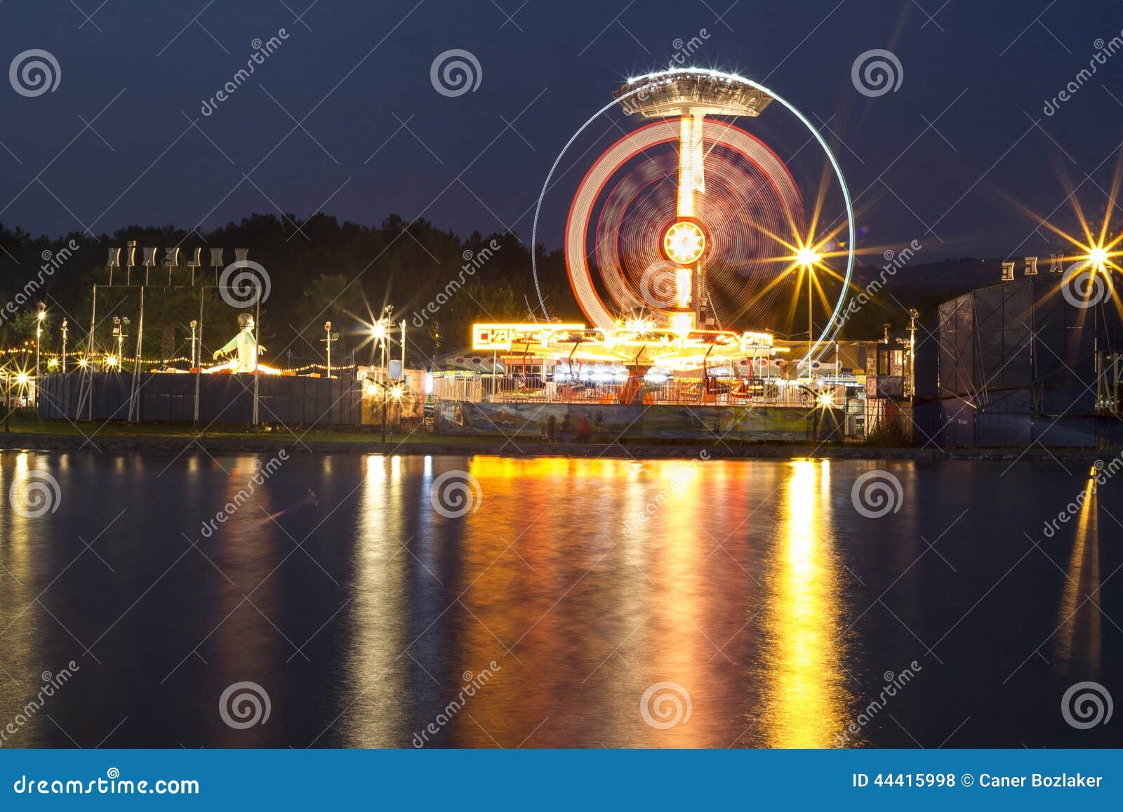 Funfair night view stock photo. Image of lights, fairground - 44415998