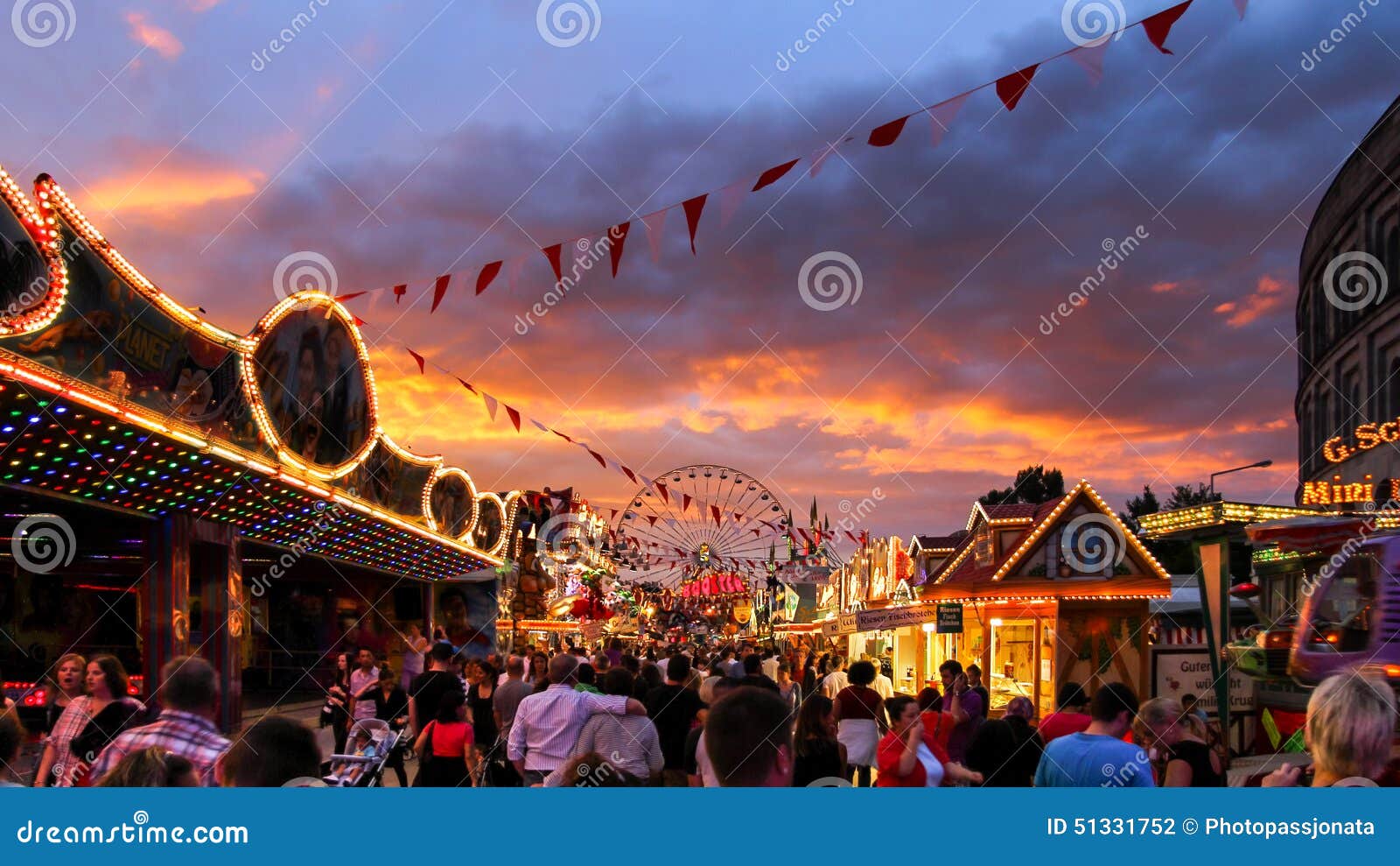 Funfair by night editorial photography. Image of ride - 51331752