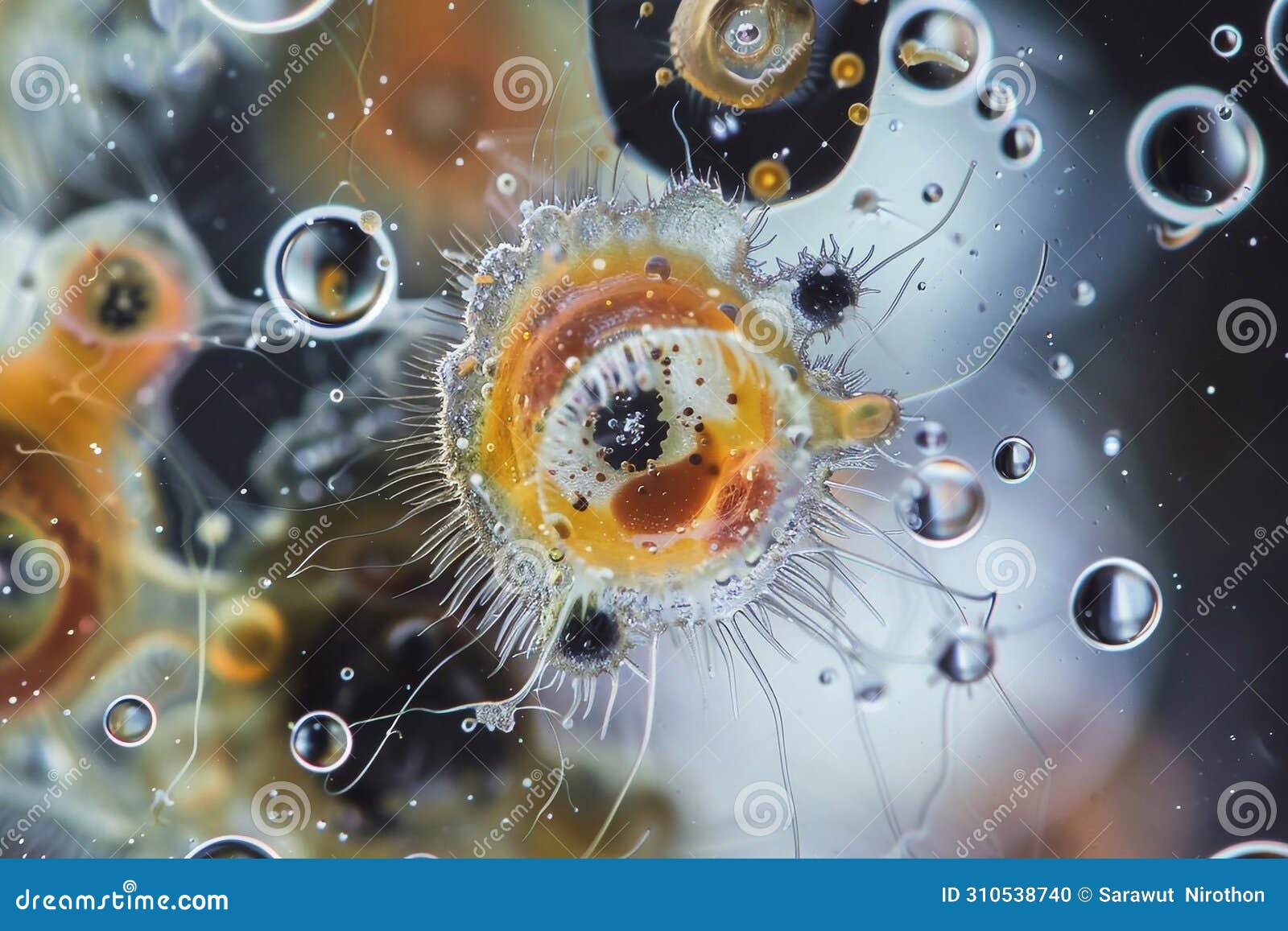 Fungal Growth and Spore Release, Exploring Microscopic Realms Stock ...