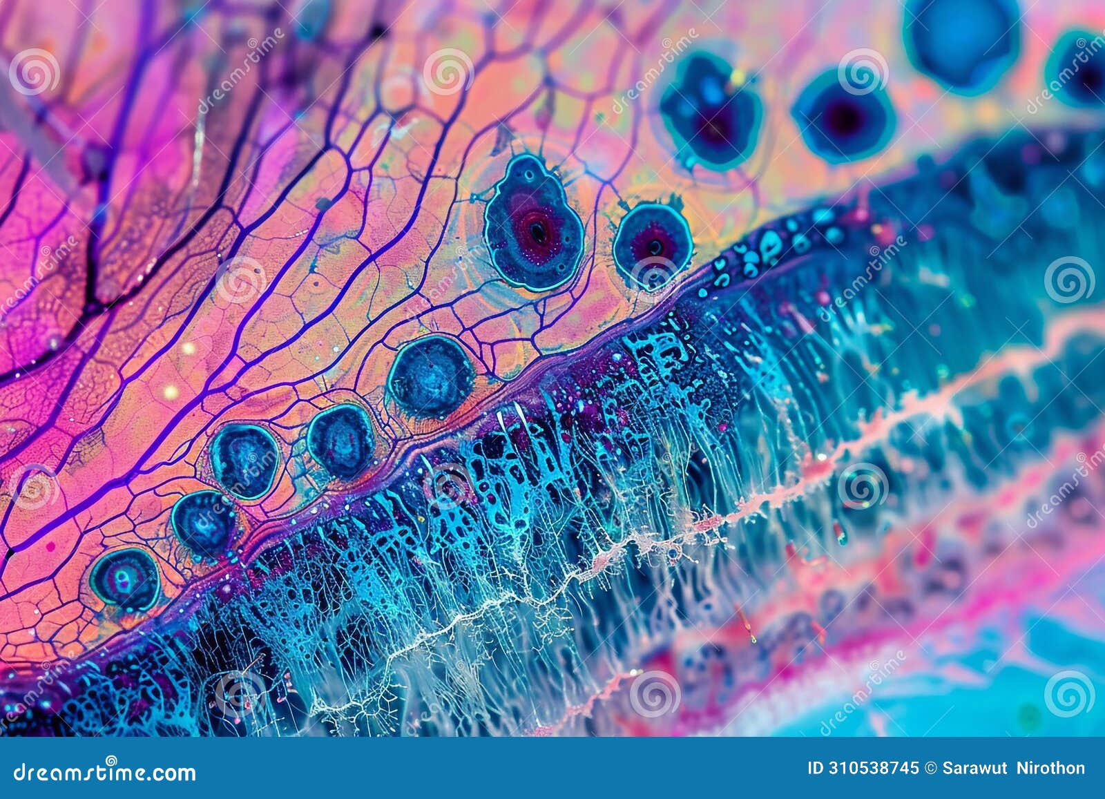Fungal Growth and Spore Release, Exploring Microscopic Realms Stock Illustration - Illustration ...
