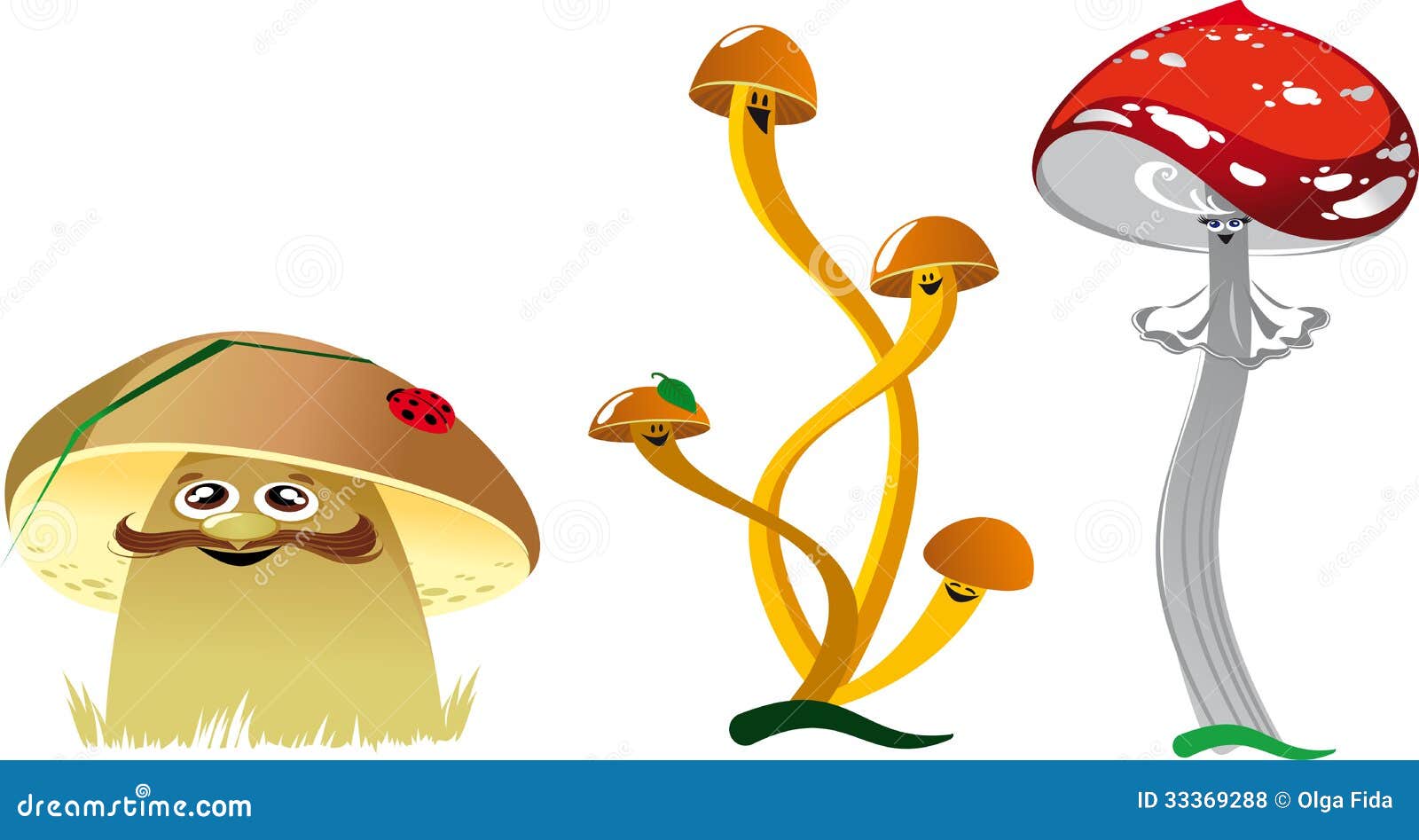 Funghi divertenti illustrazione vettoriale. Illustrazione di fungo ...