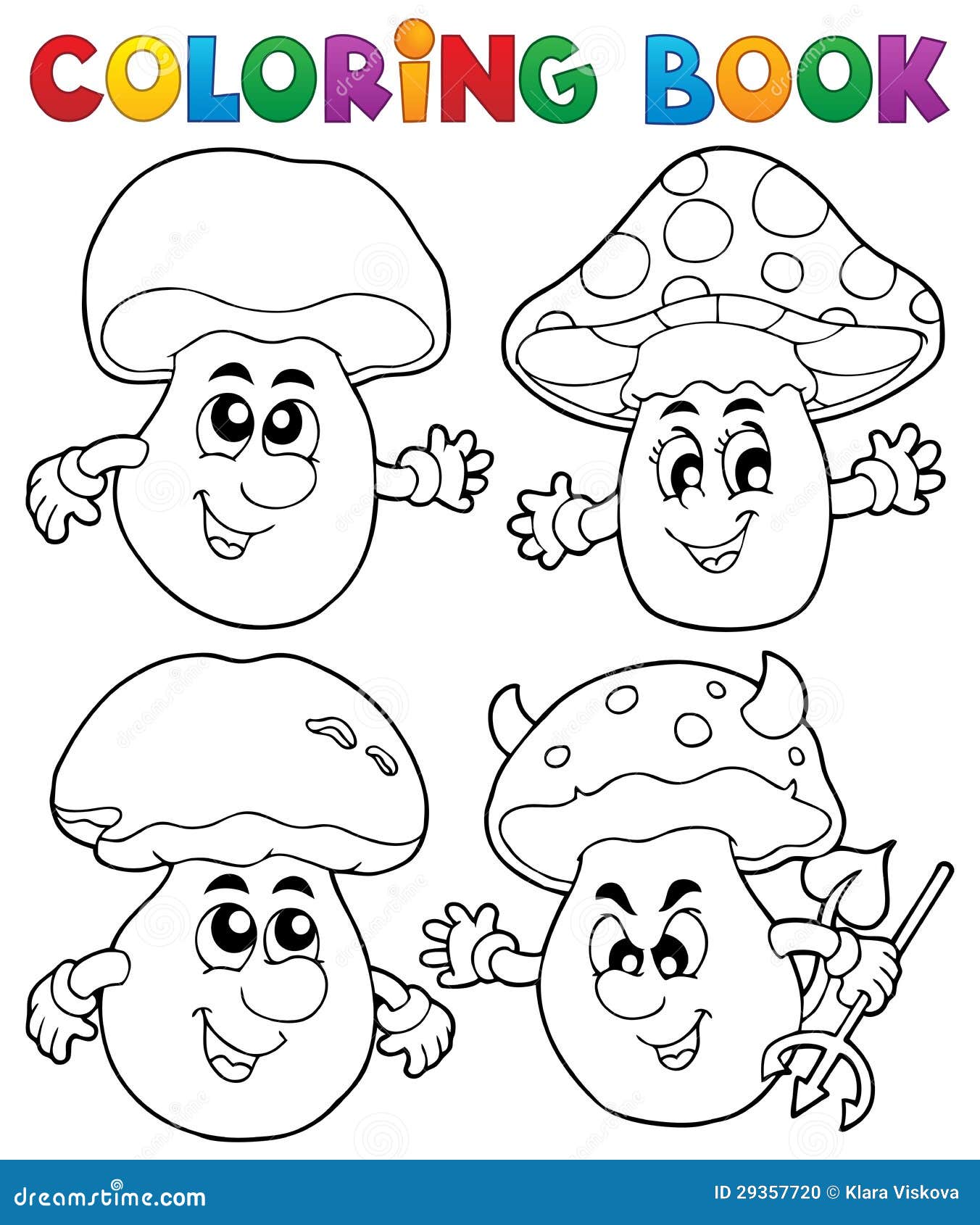 Fungo Del Libro Da Colorare Illustrazione Vettoriale - Illustrazione di ...