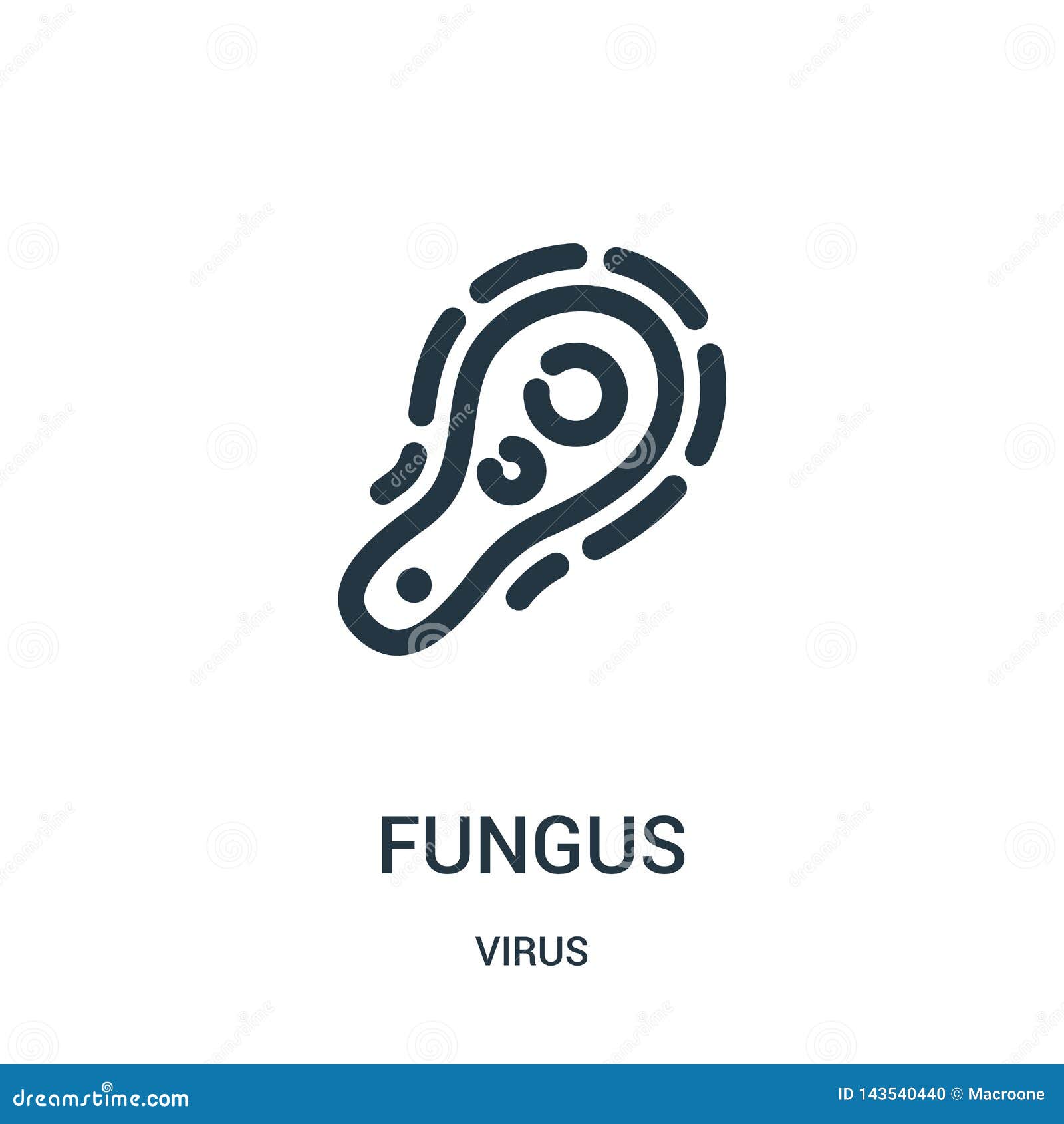 Fungus Icon Vector from Virus Collection. Thin Line Fungus Outline Icon ...