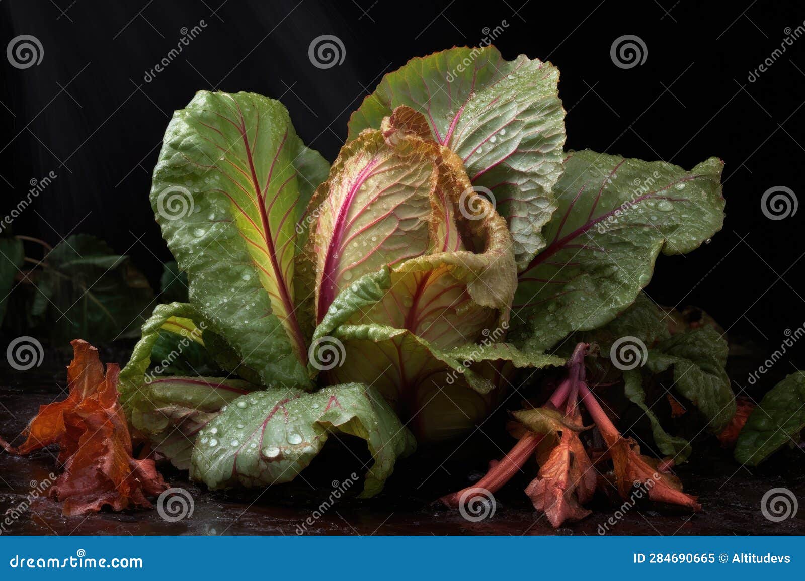 Fungus-infested Cabbage with Wilted Leaves Stock Illustration ...