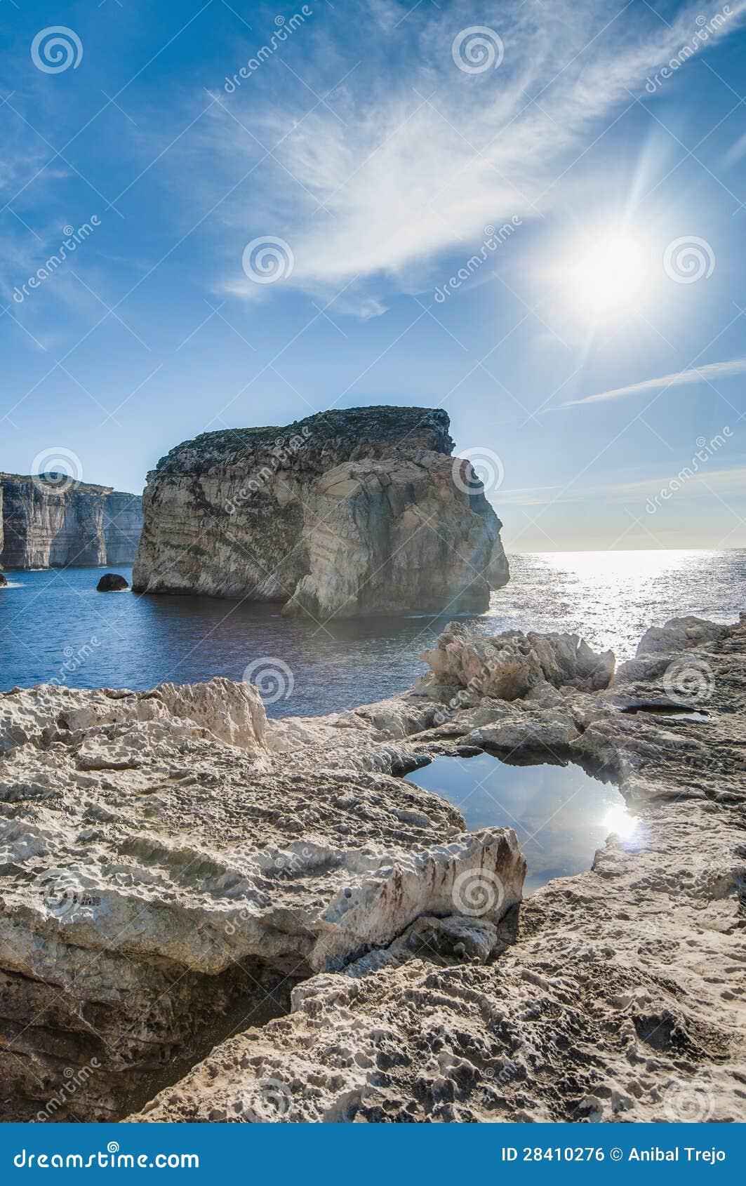Fungus Rock, on the Coast of Gozo, Malta Stock Photo - Image of land ...